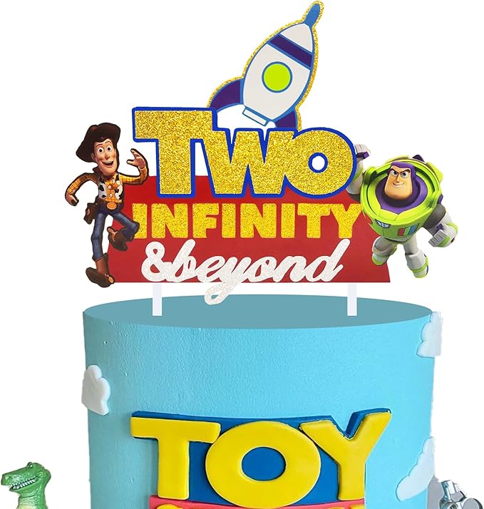 Amazon.com: Two Infinity and Beyond Cake Topper Toy 2nd Birthday Cake ...