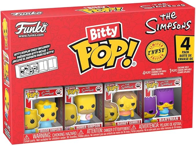 Funko Pop! Bitty: Simpsons - Maggie Simpson, Homer Simpson, Barney ...