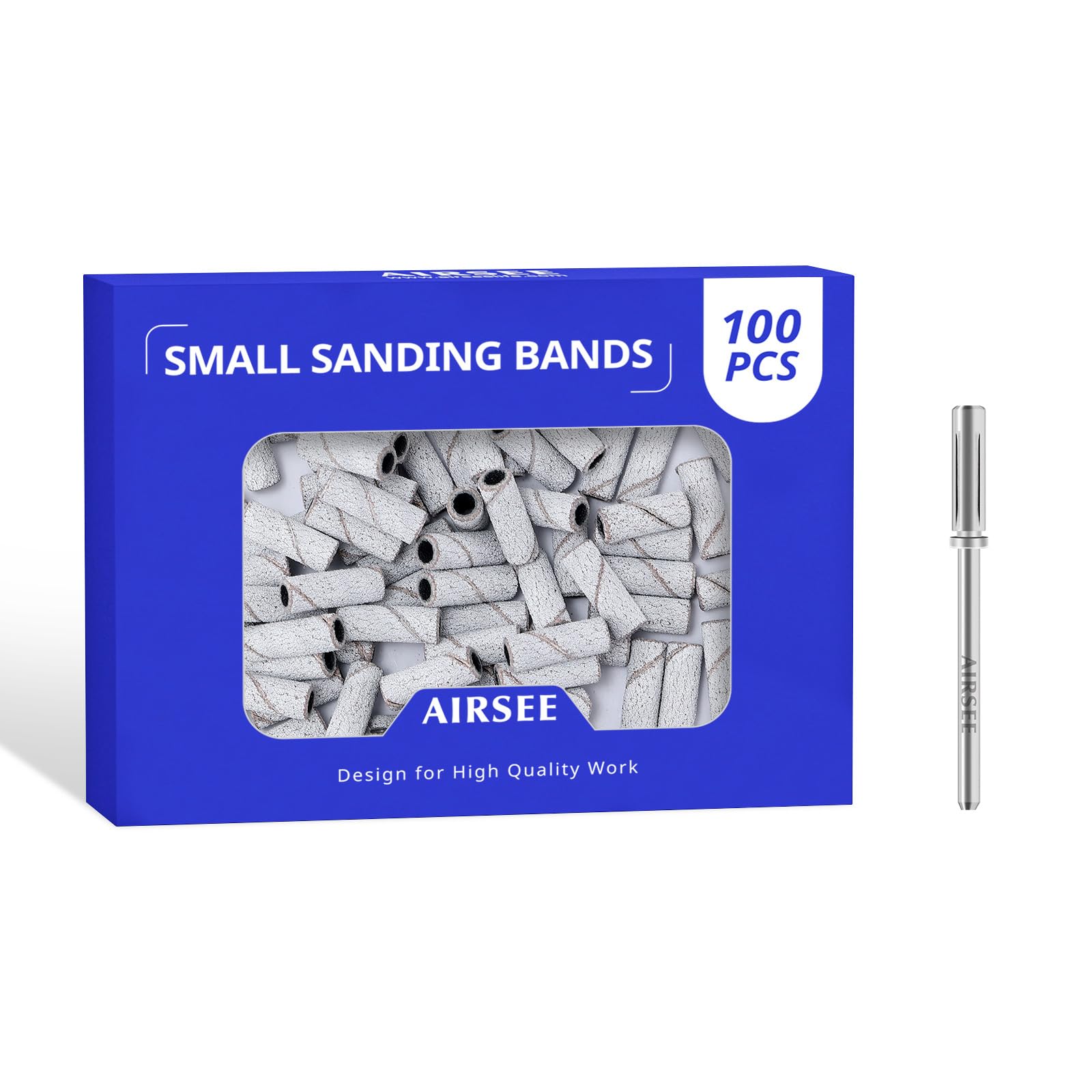 Amazon.com: AIRSEE 100pcs Small Sanding Bands Nail Drill Bits 180 ...