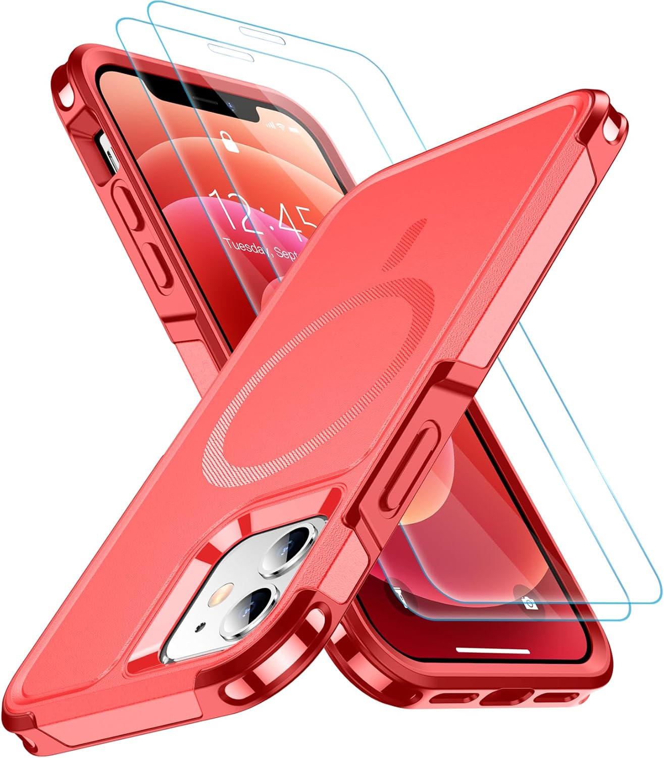Amazon.com: SPIDERCASE Magnetic for iPhone 12 Case/iPhone 12 Pro Case, with [2 Pcs Tempered ...