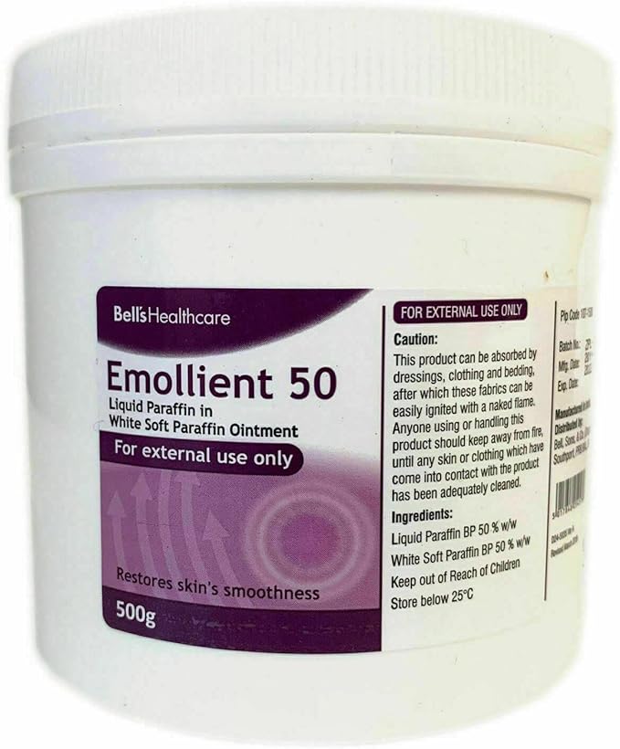 Emollient 50 Liquid Paraffin In White Soft Paraffin Ointment - 500g ...