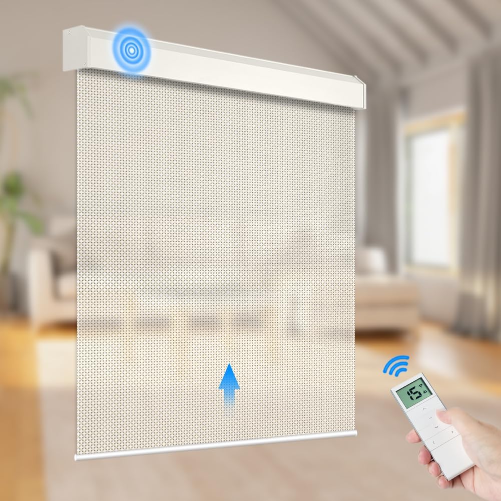 Amazon.com: Tokblind Motorized Solar Roller Shades with Remote Control ...