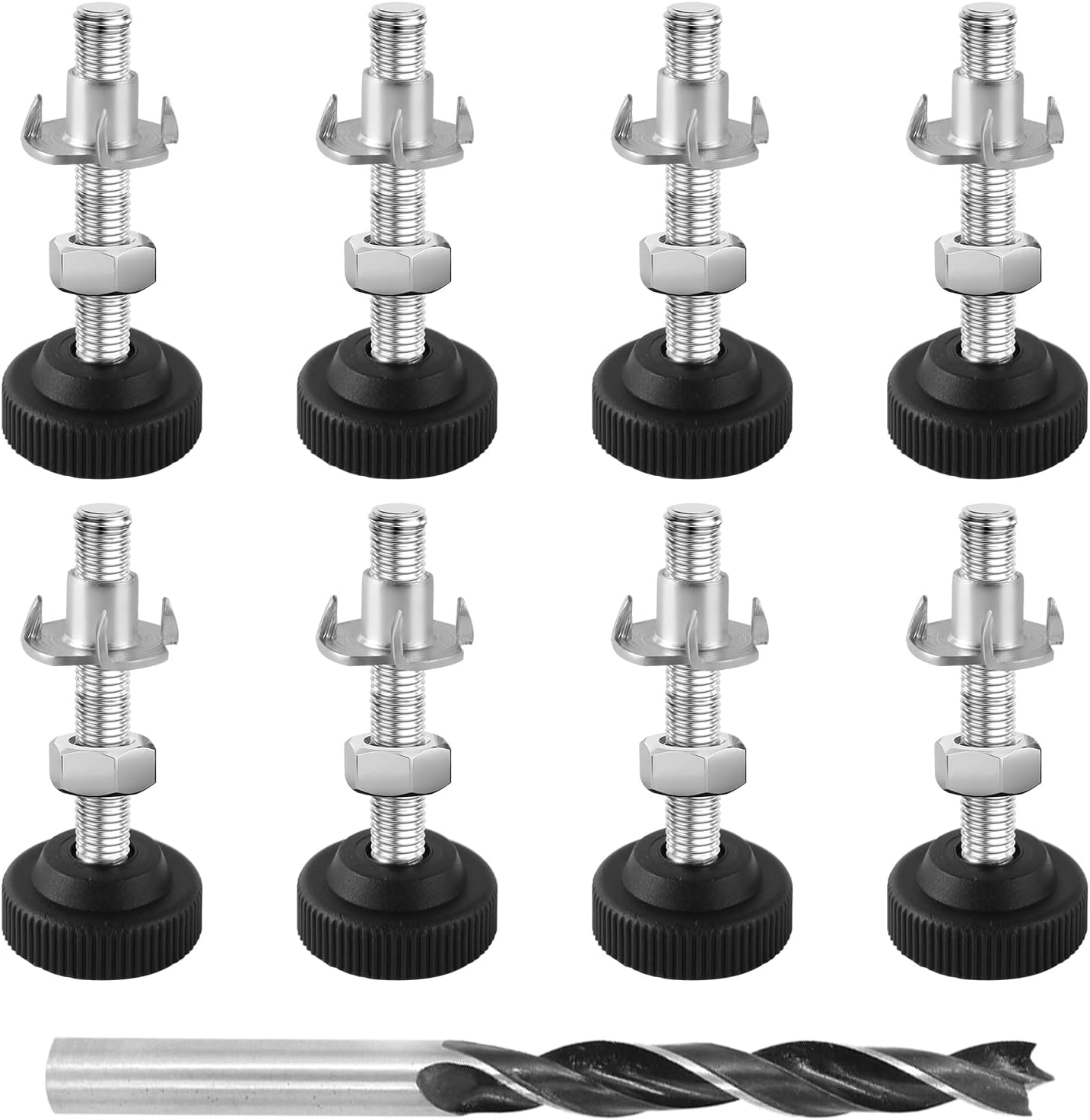 Dmkohi 8 x Verstellschraube M8 x 50mm mit Einschlagmuttern ...