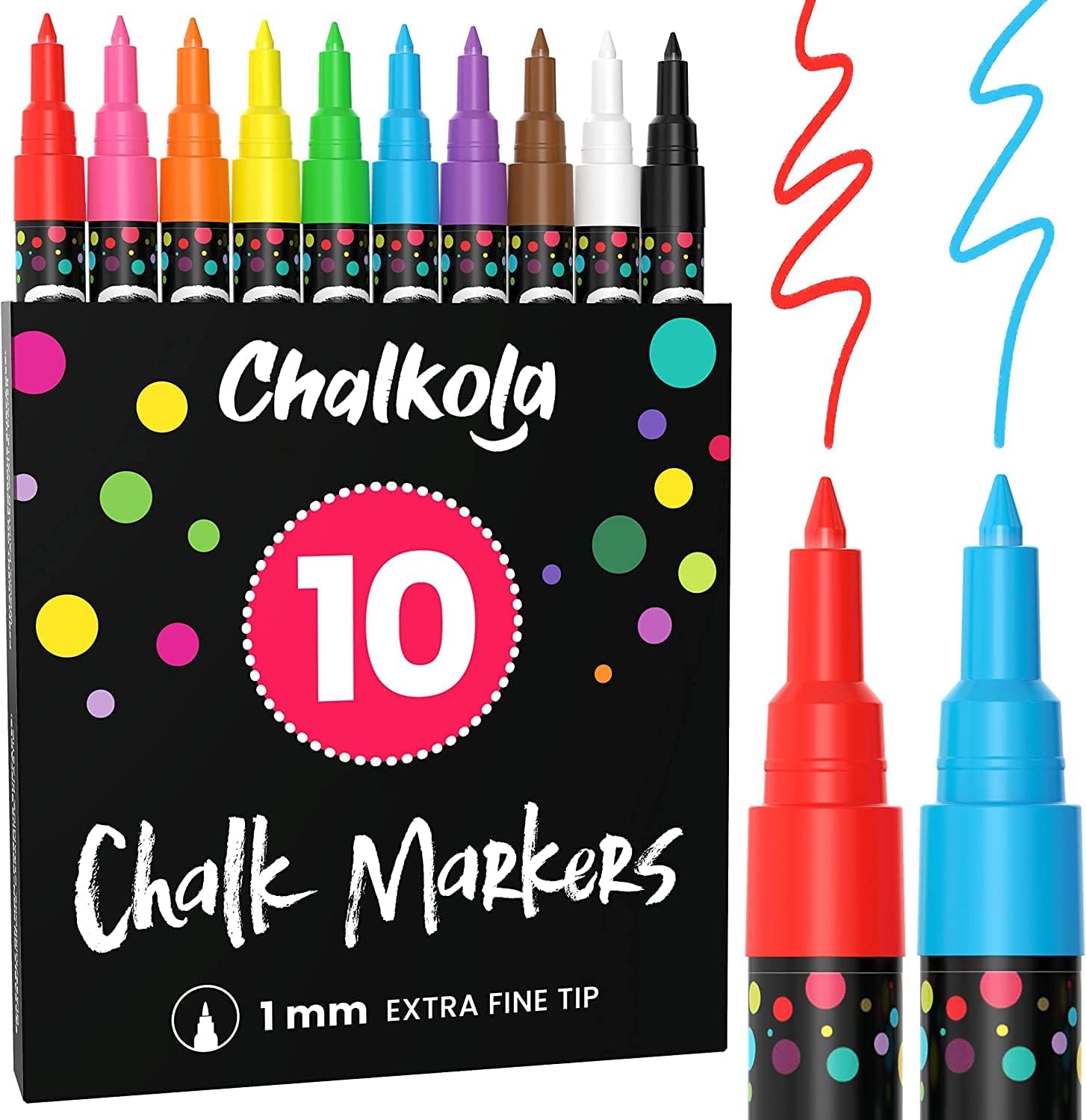 Buy Extra Fine Tip Liquid Chalk Markers (10 Pack) - Dry Erase Marker ...