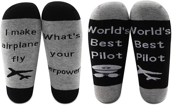 G2TUP Pilot Gifts Aviation Themed Crew Socks I Make Airplane Fly What’s ...