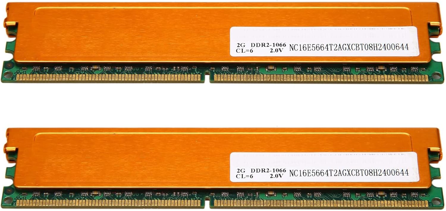 Viupolsor 2X 2GB DDR2 Ram Memory 1066MHz PC2 8500 1.8V PC Ram Memoria ...