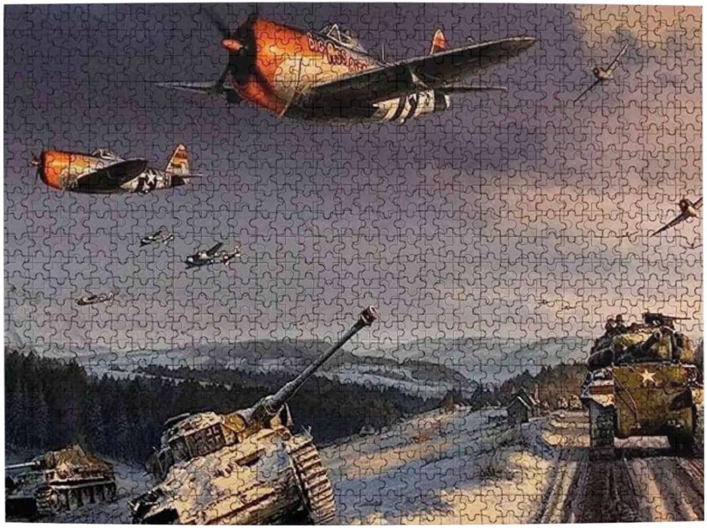 Amazon.com: Military Tanks and Aircraft Jigsaw Puzzle Picture Puzzle ...