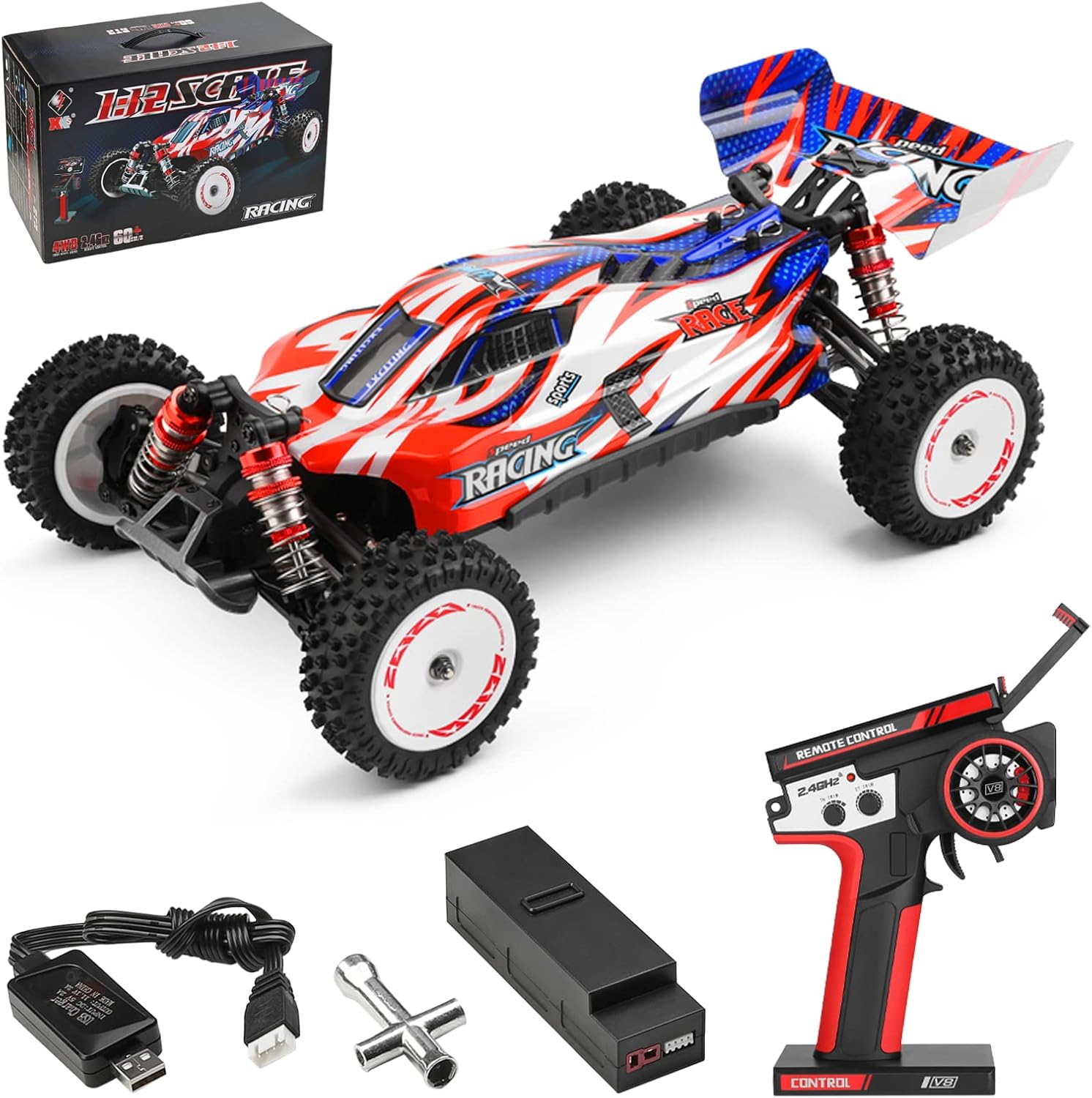 Amazon.com: CKYSCHN 1/12 Fast RC Cars, WLtoys 124008 4x4 3s Brushless ...