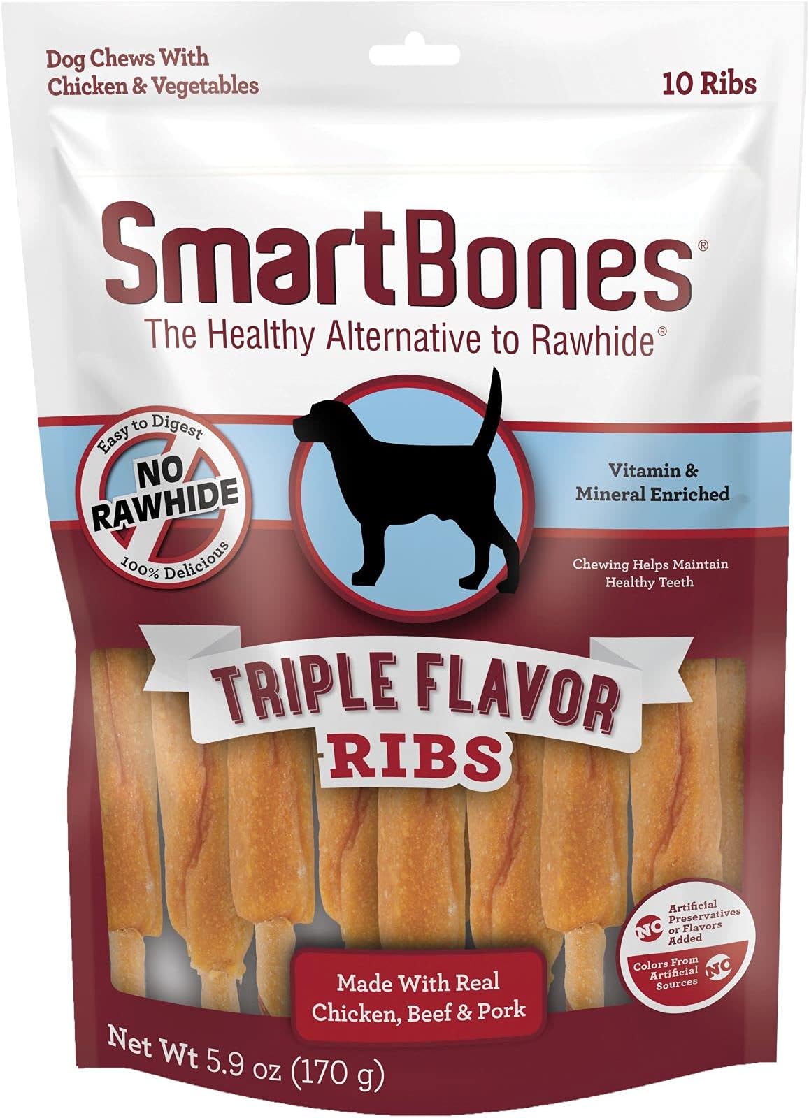 Amazon.com : SmartBones Triple Flavor Rolls 6 Count, Rawhide-Free Chews ...