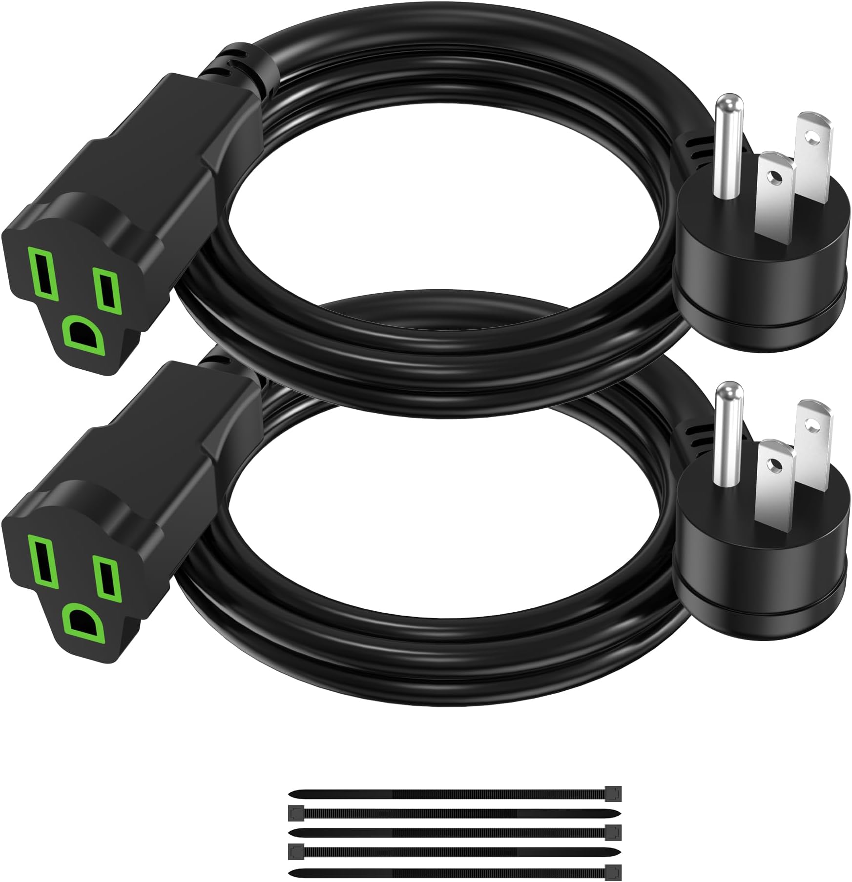 Amazon.com: 2 Pack Power Extension Cord 4FT/48Inch, 3 Prong Electric Extension Cable Single ...