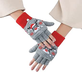 Amazon.com: BXT Cute Christmas Kids Winter Gloves Warm Knitted ...