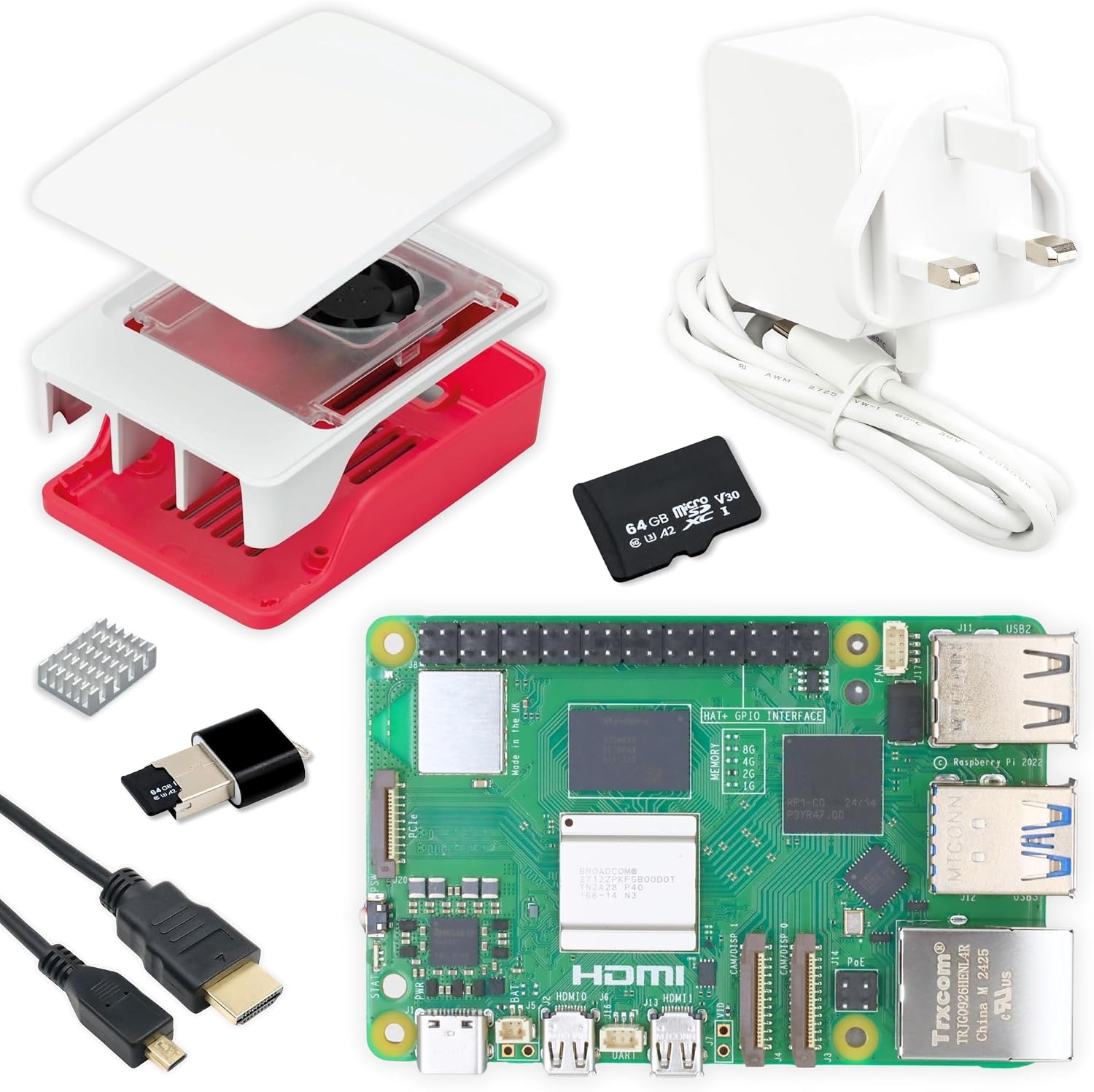 Barium Electronics Starter Kit for Raspberry Pi 5 16GB RAM | 27W Power ...