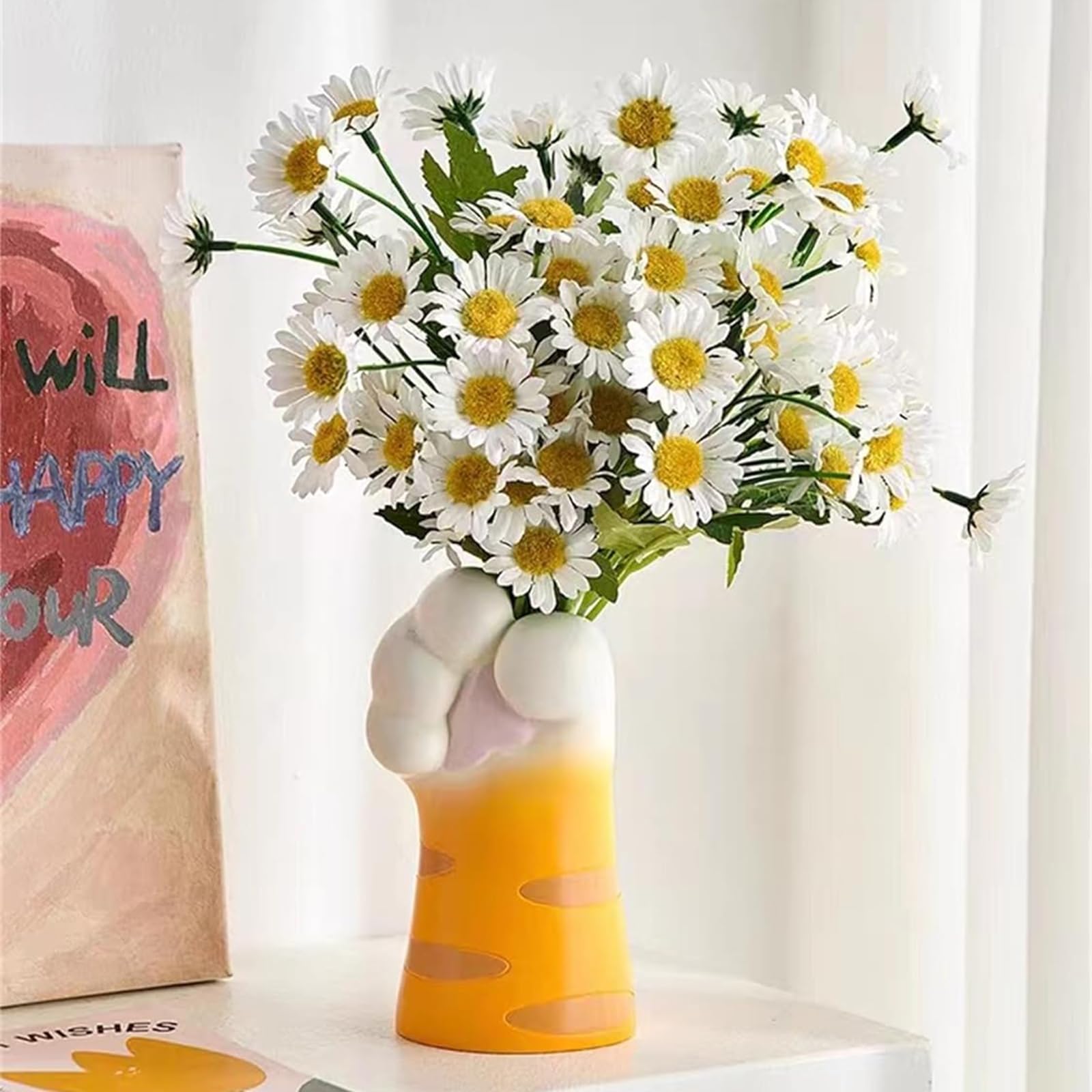 Amazon.com: Cat Claw Vase Cartoon Cute Cat Paw Shape Vase, Home ...