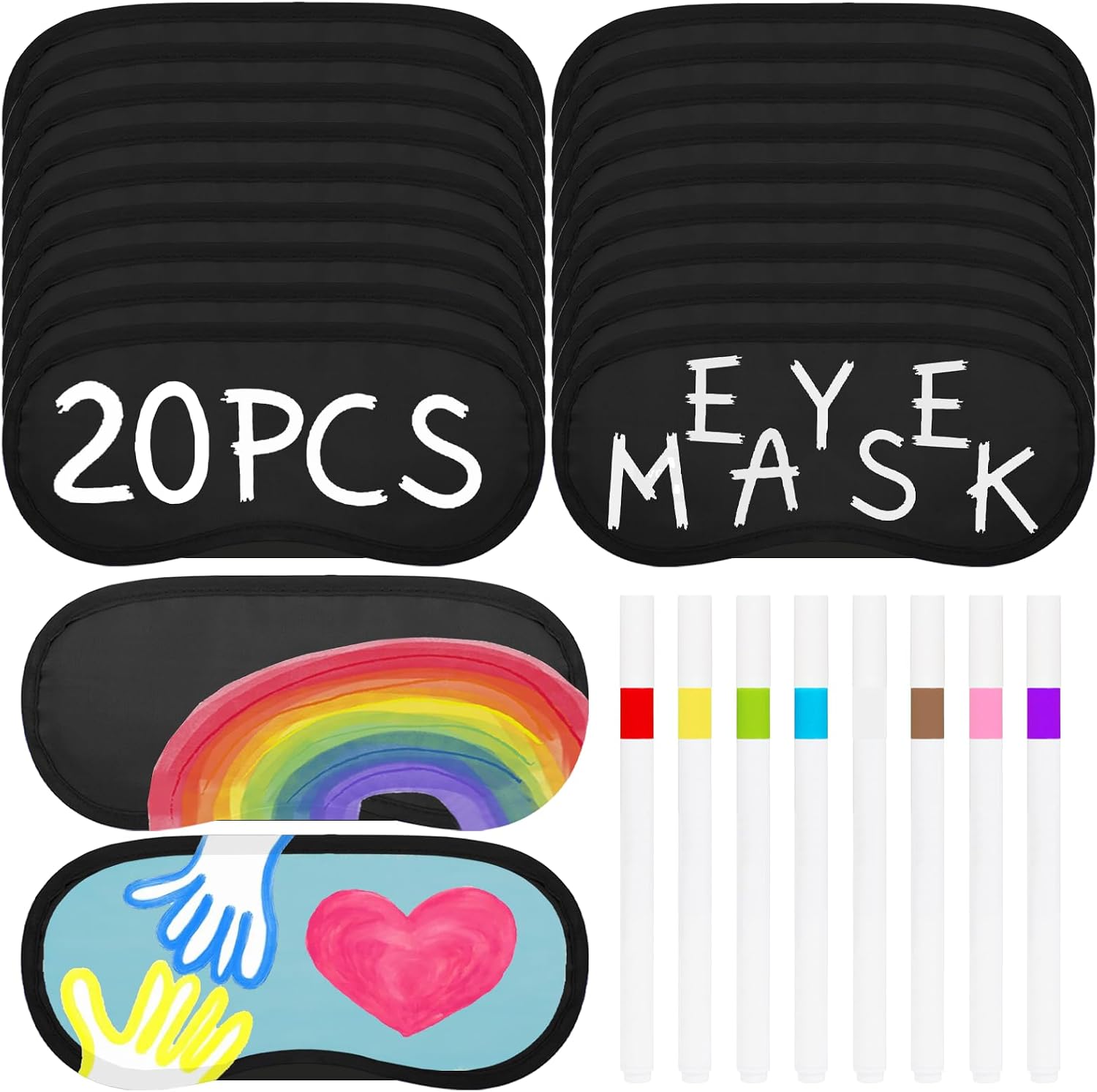 Amazon.com: 20 PCS Black Eye Mask Sleepover Party Supplies Slumber ...