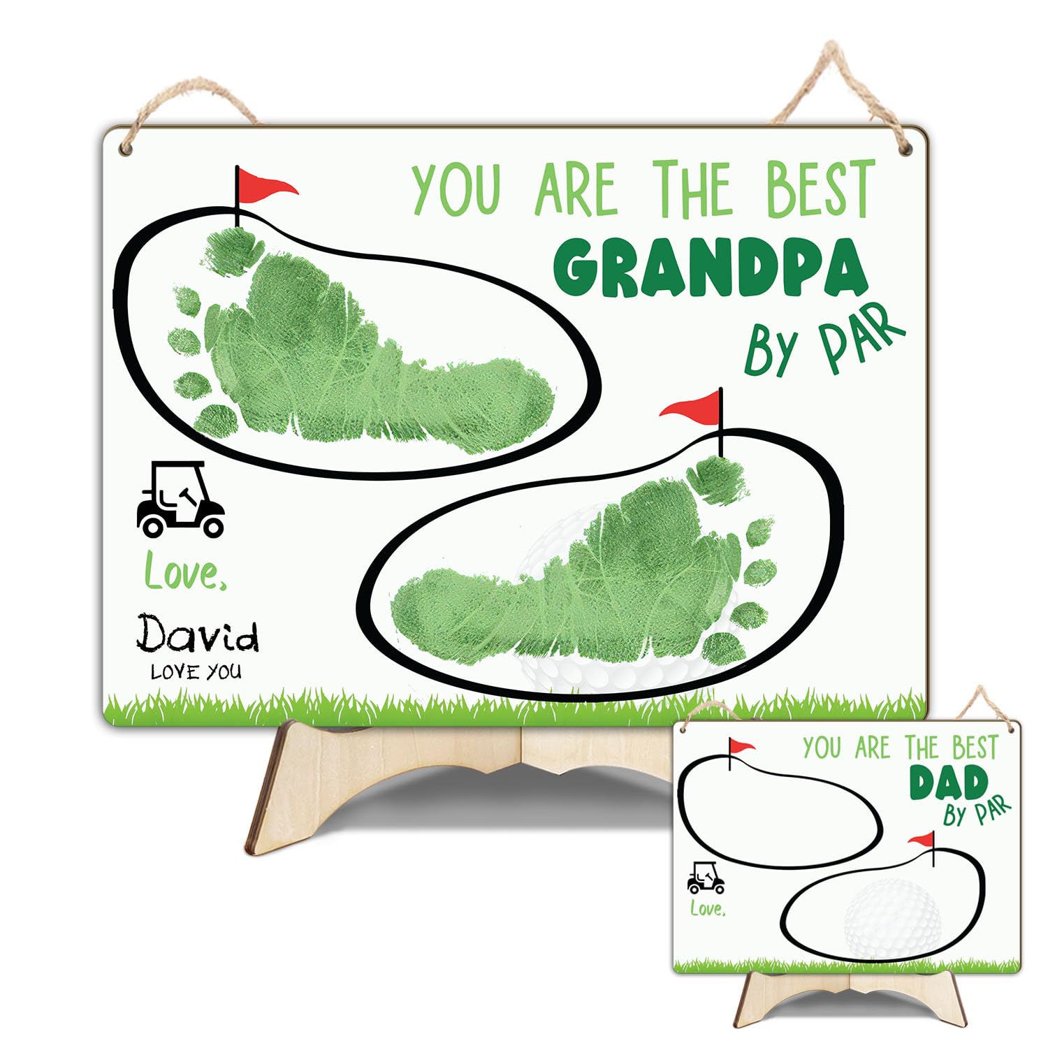Amazon.com : Best Grandpa by Par Golf Papa Footprint Handprint Craft ...