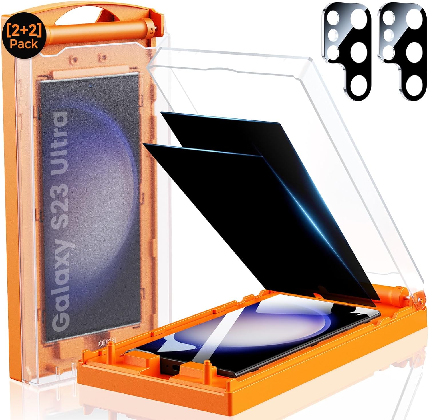 Amazon.com: MRGLAS 2+2 Packs for Samsung Galaxy S23 Ultra Privacy ...