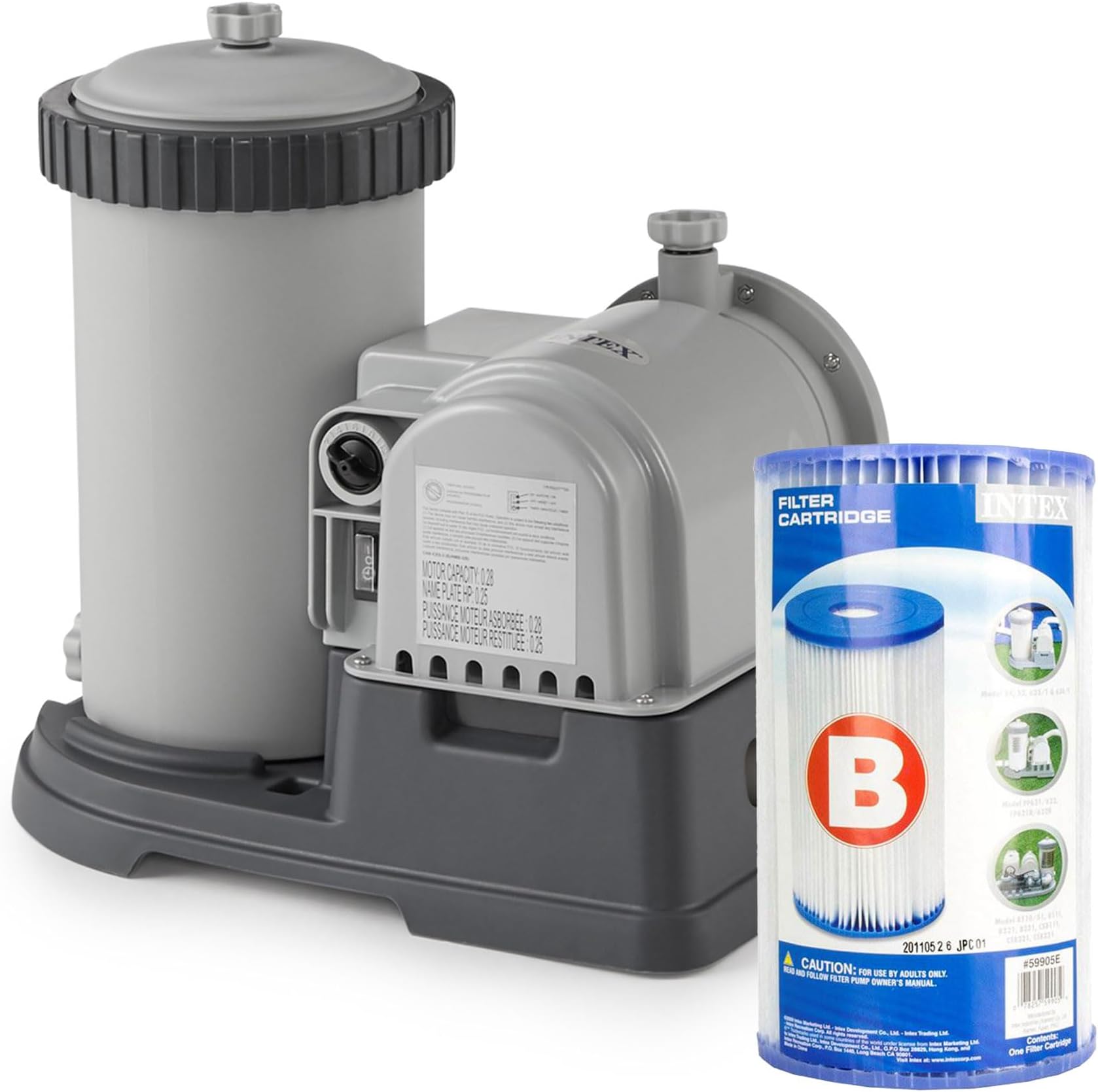 Amazon.com : Intex 1500 GPH Easy Set Pool Filter Pump System for Above ...