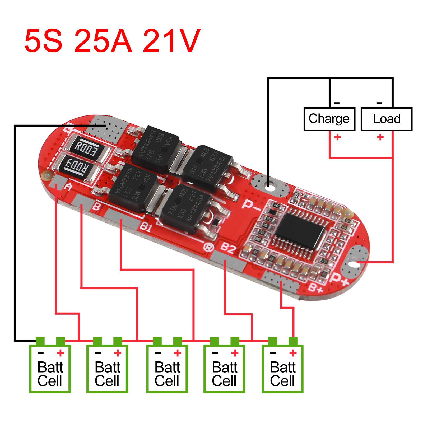 Snapklik.com : ACEIRMC 2pcs BMS 5S 21V 18650 Li-ion Lithium Battery ...