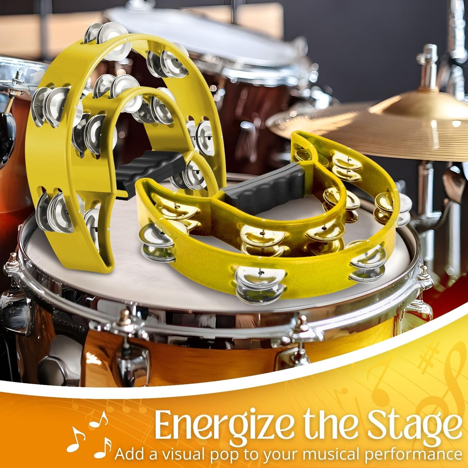 Snapklik.com : Flexzion Tambourine Metal Half Moon Musical Instruments ...