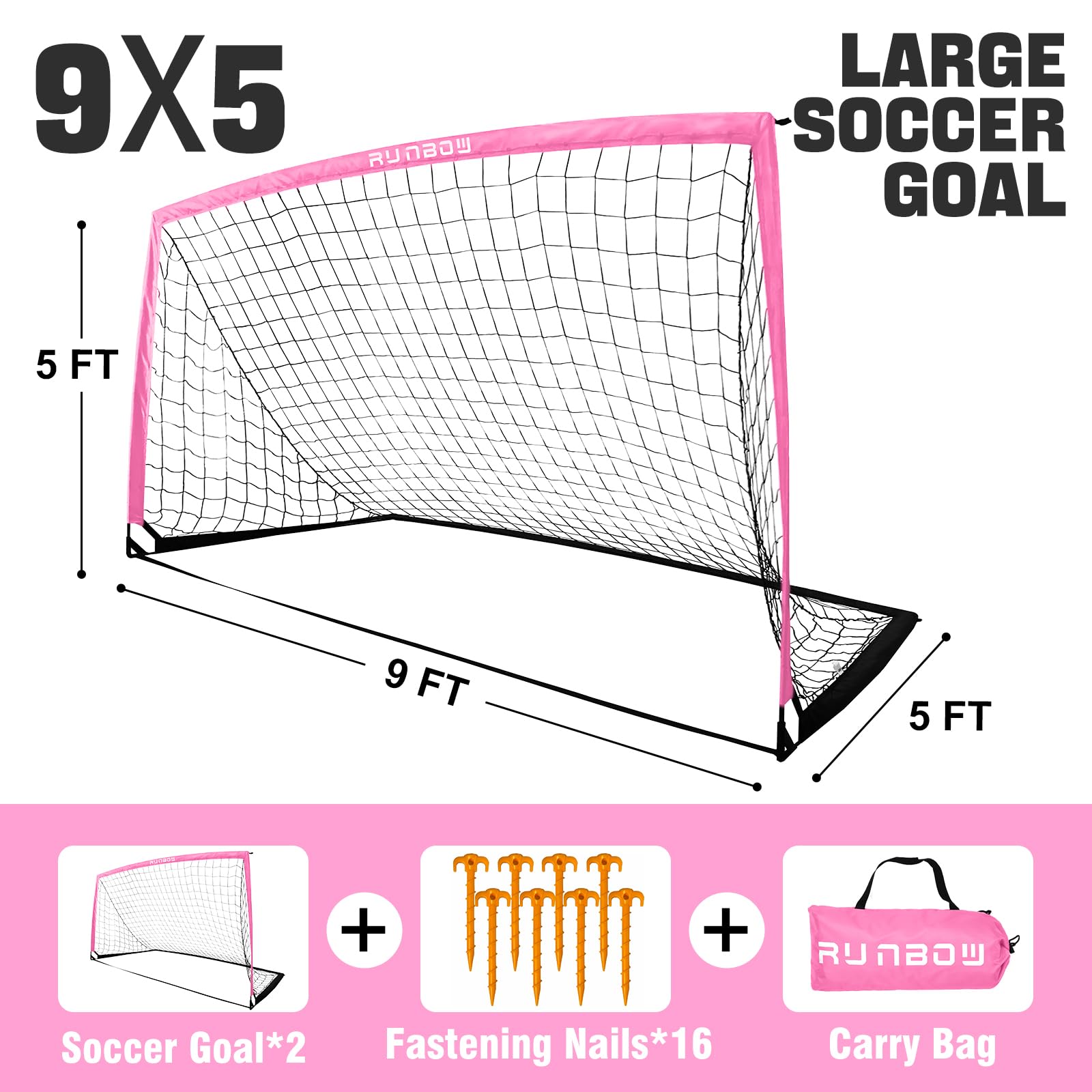 Snapklik.com : RUNBOW 9x5 Ft Portable Kids Soccer Goal For Backyard ...