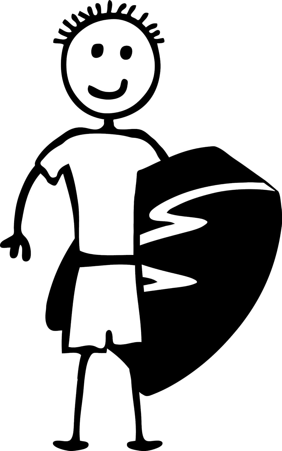 Amazon.com: STICK FAMILY BOY WITH BOOGIE BOARD STICKER 4" TALL WHITE