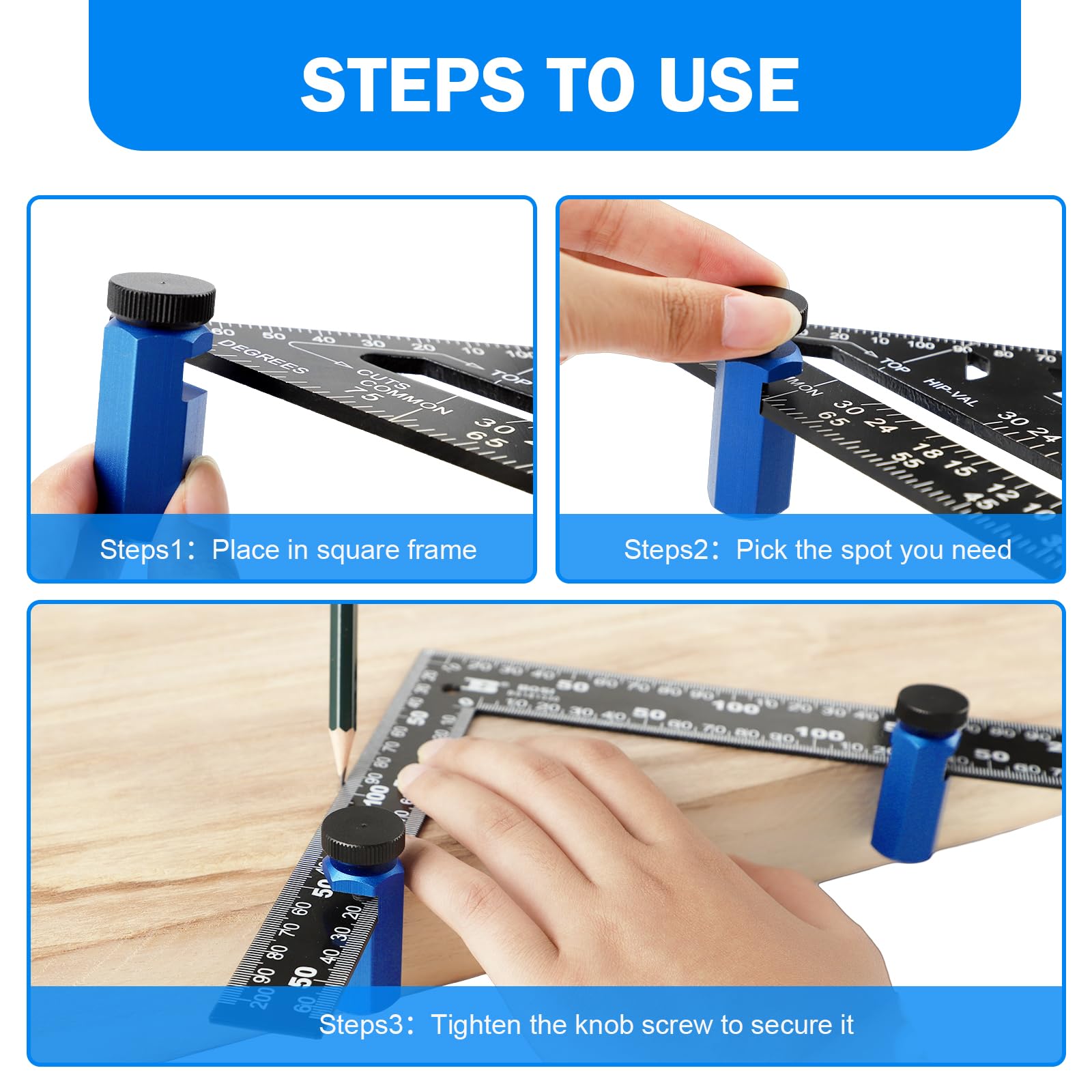 Snapklik.com : Wondgo Tall Stair Gauges, Pro Framing Square Attachment Jigs