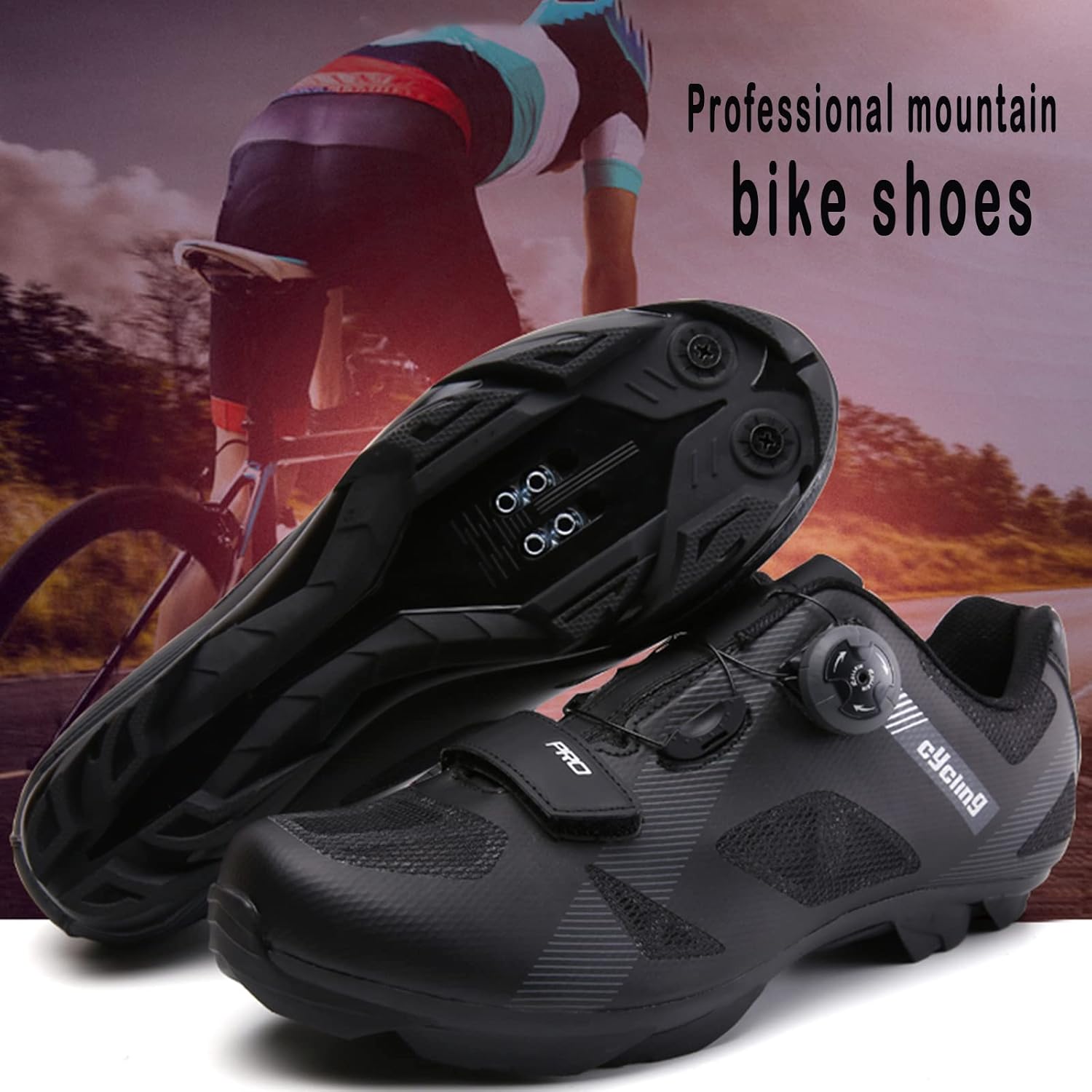 Men's Cycling Shoes - New Upgrade Mountain Bike Footwear With Cleats ...
