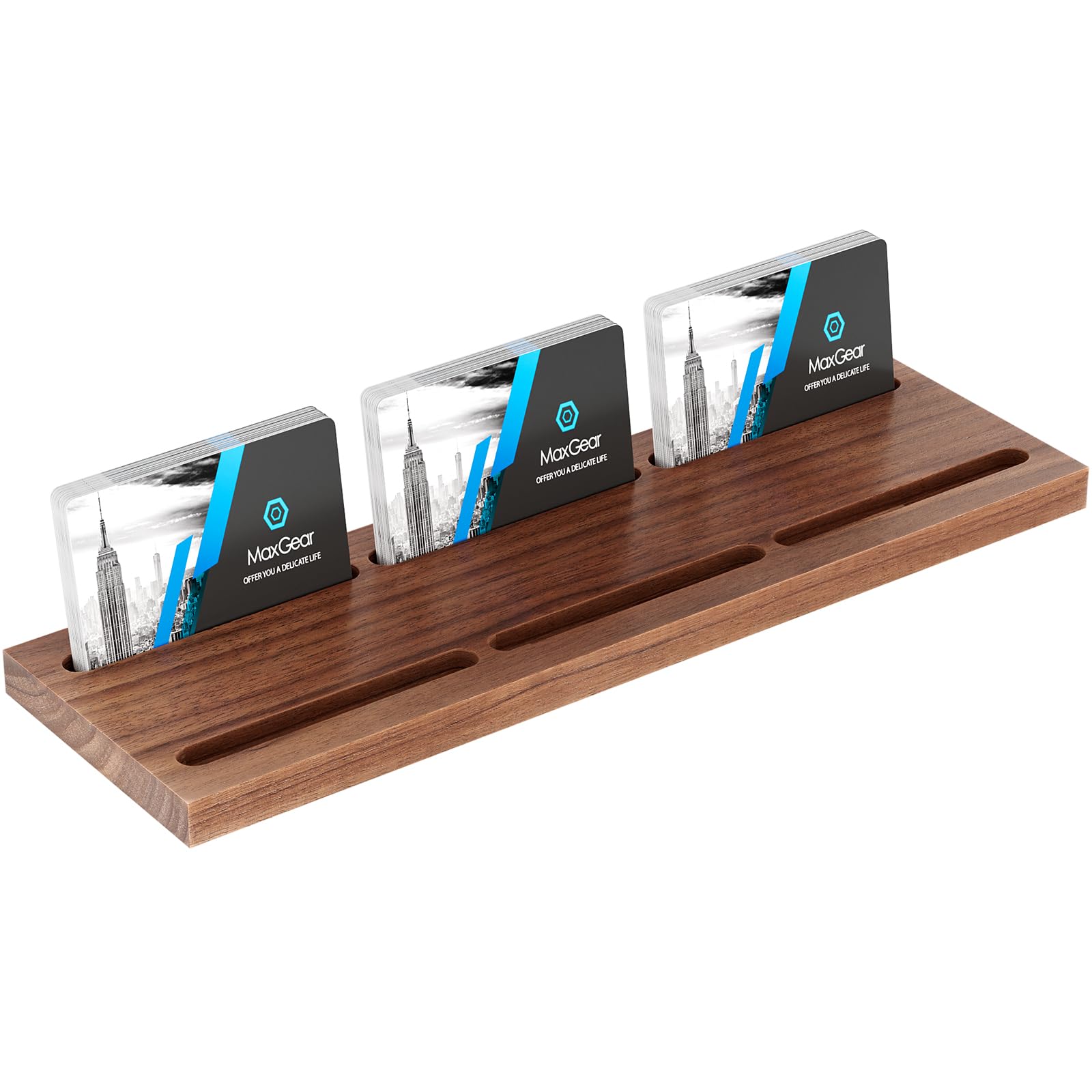 Amazon.com: MaxGear Wood Business Card Holder for Desk , Multiple ...