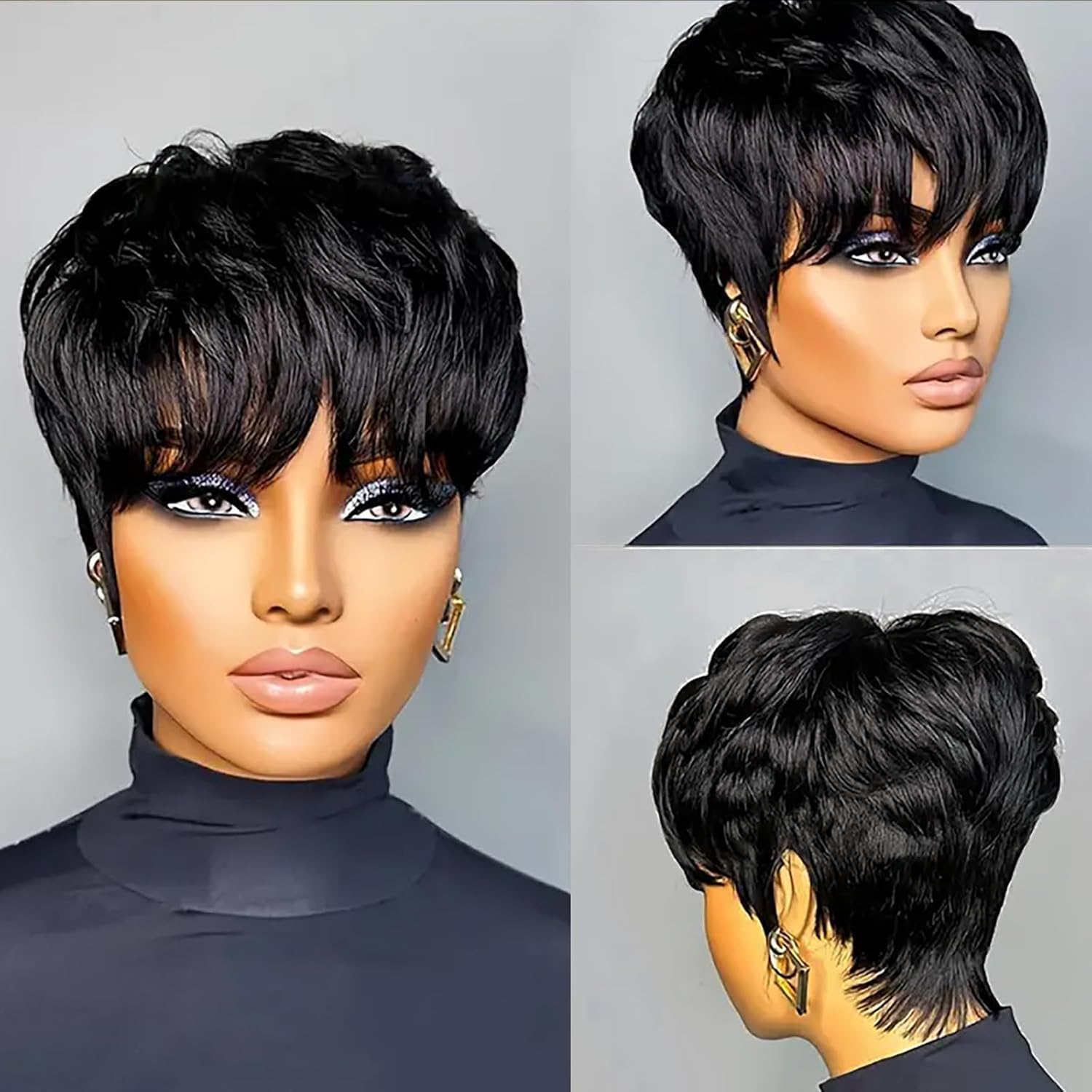 Pixie Cut Wig Short Human Hair Wigs for Black Women Glueless Pixie Wig ...