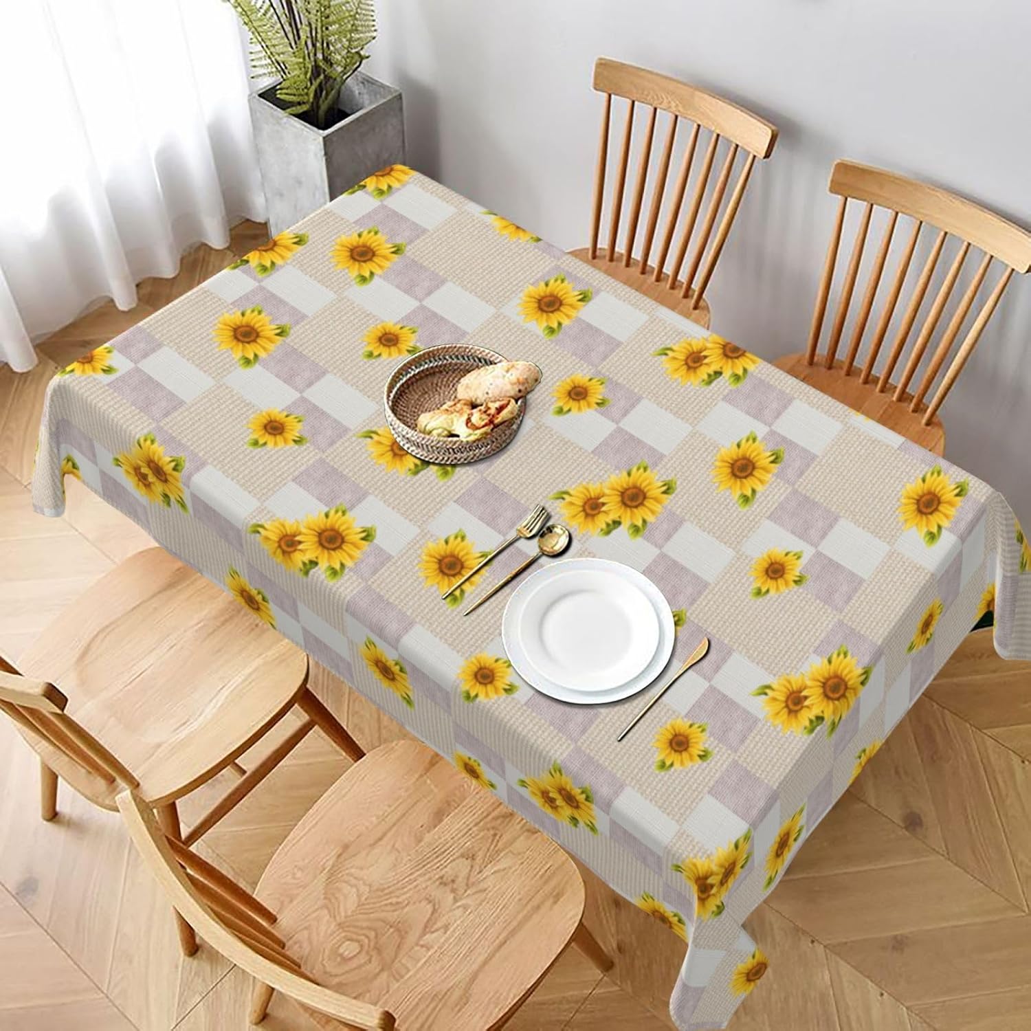 Amazon.com: Rectangle Table Cloth, Sunflower Summer Tablecloth ...