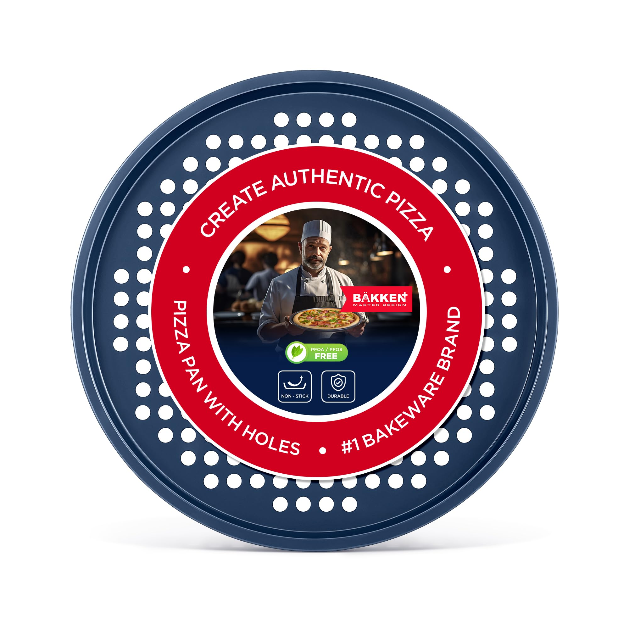 Amazon.com: Bakken Pizza Baking Pan - Round Perforated Carbon Steel Pan ...