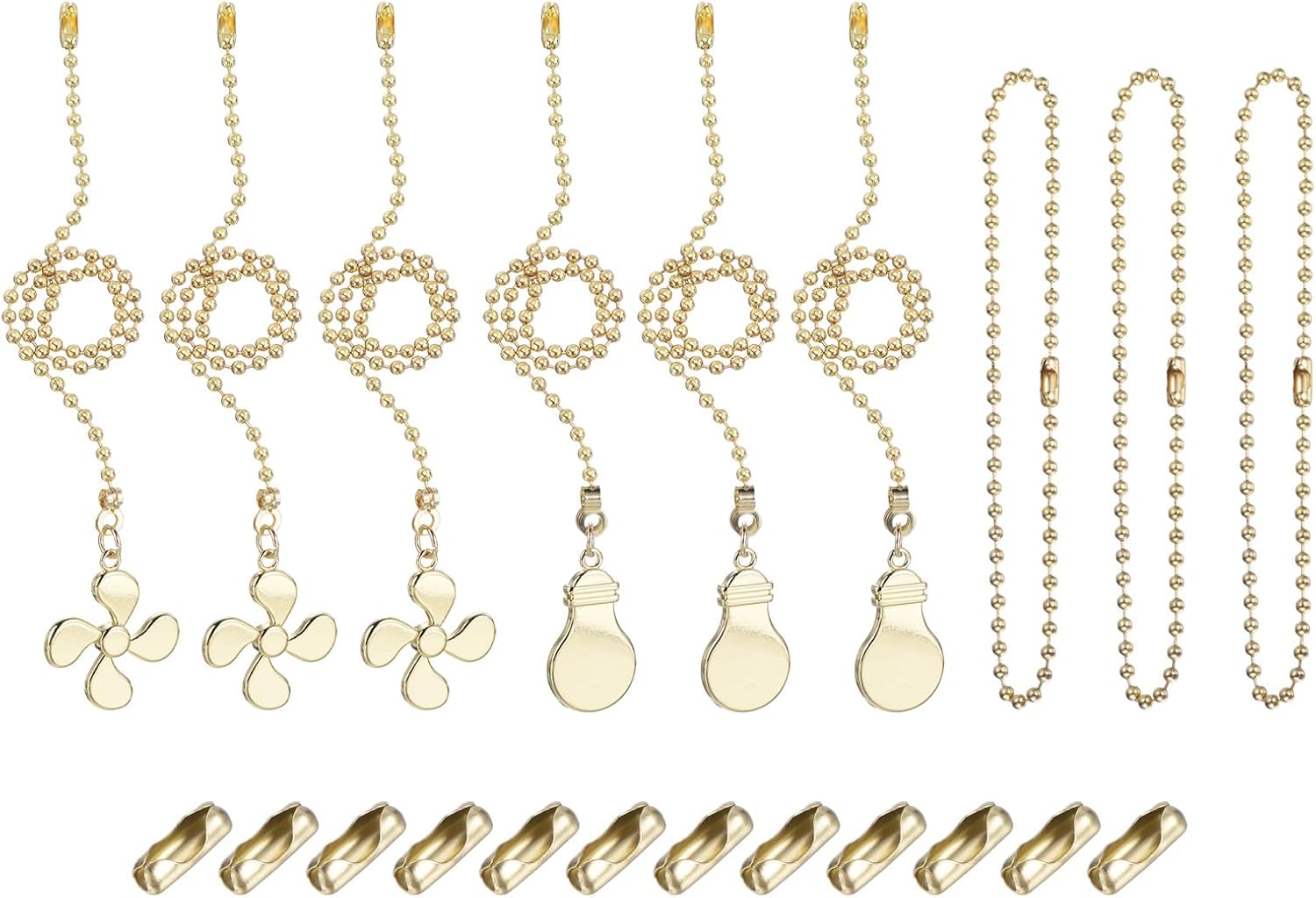 uxcell 13 Inch Ceiling Fan Pull Chain Extender Sets, 6 Pcs Beaded Ball ...
