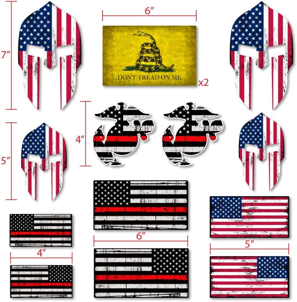 Amazon.com: 14-Pieces Sticker kit- Decals USA Flag Stickers- 1st ...