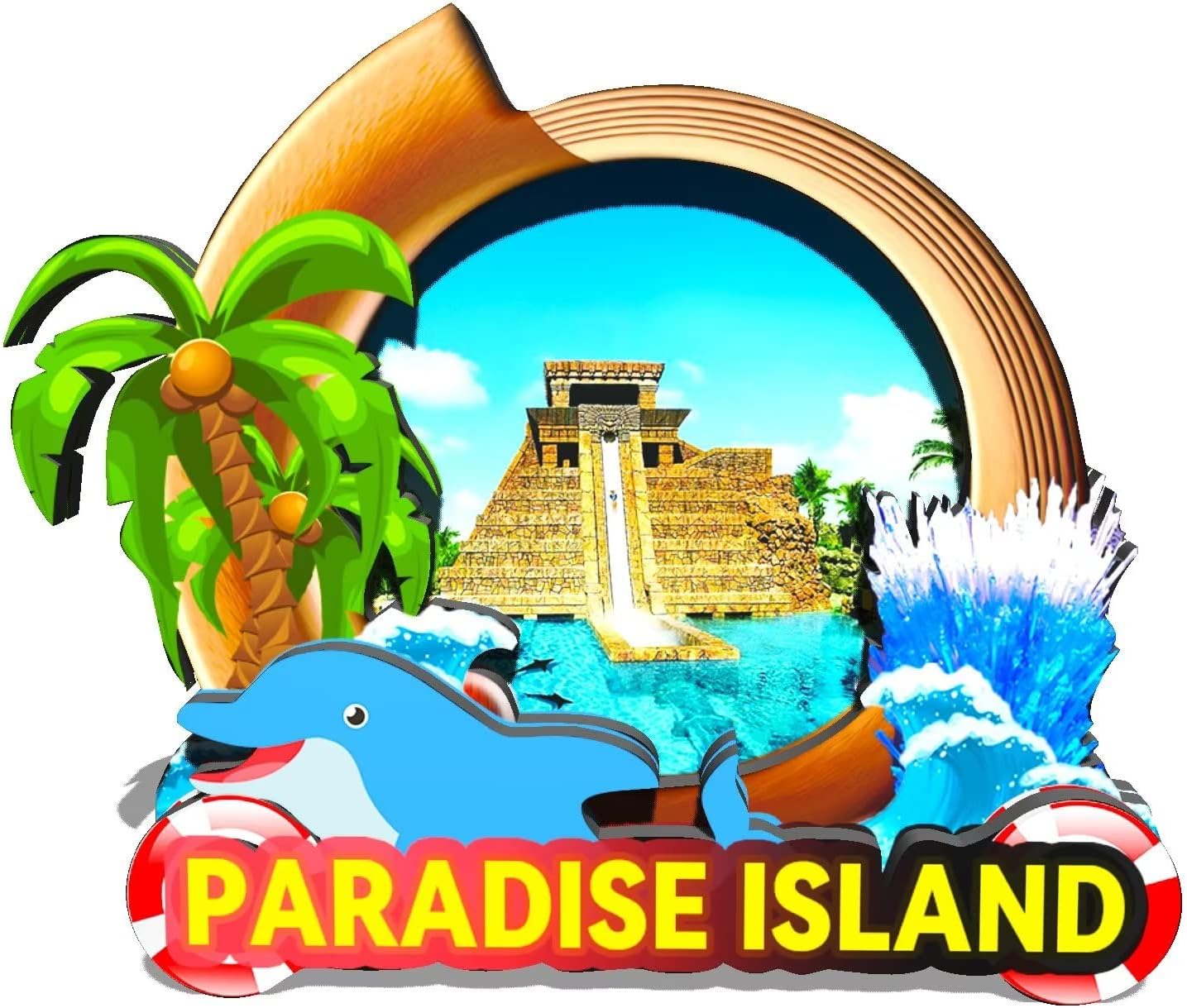 Amazon.com: Bahamas Paradise Island Magnet Fridge Magnet Wooden 3D ...