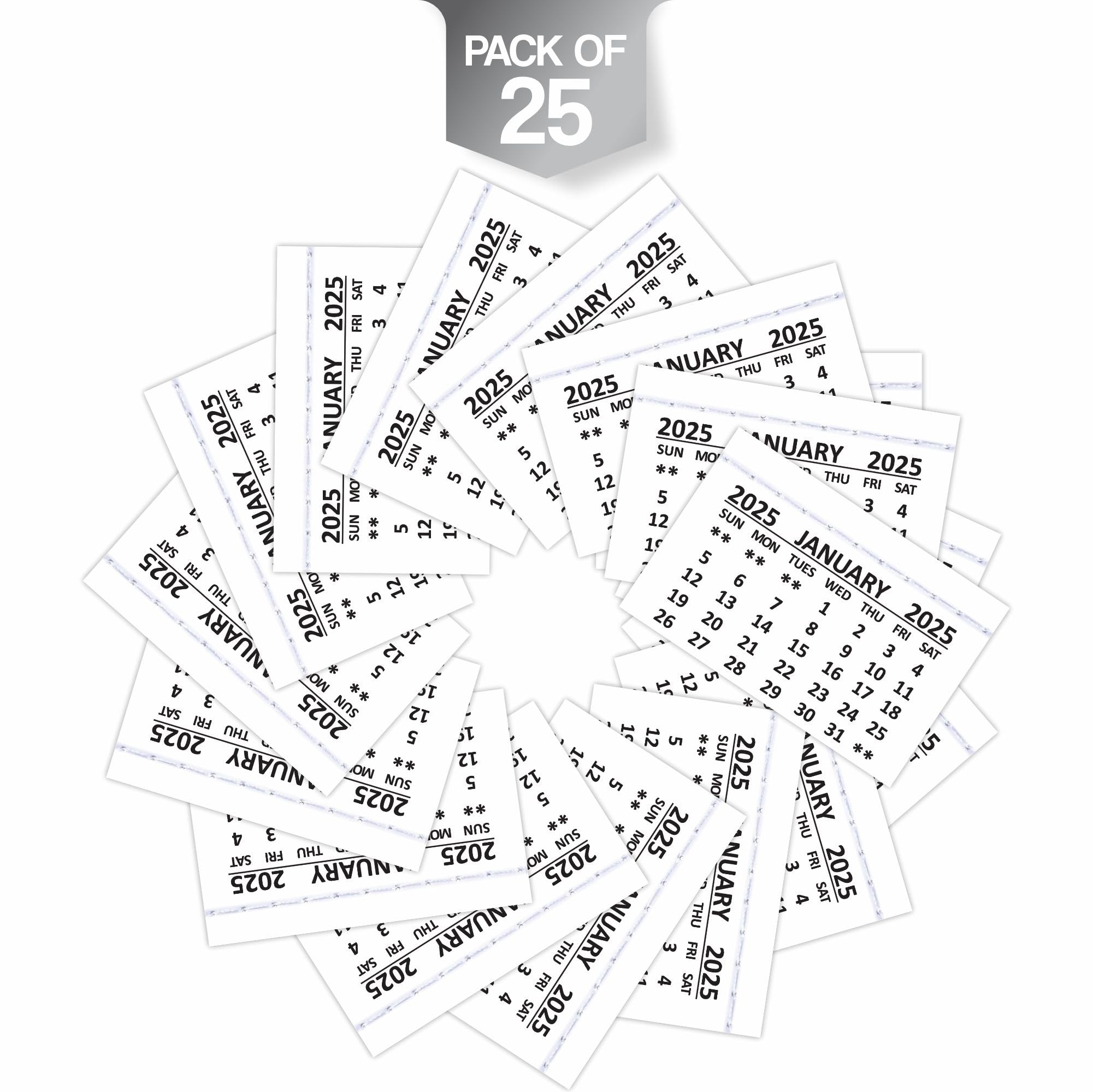 Mini Calendar Tabs 2025 Insert White Mini Make Your Own Calendar Tear ...