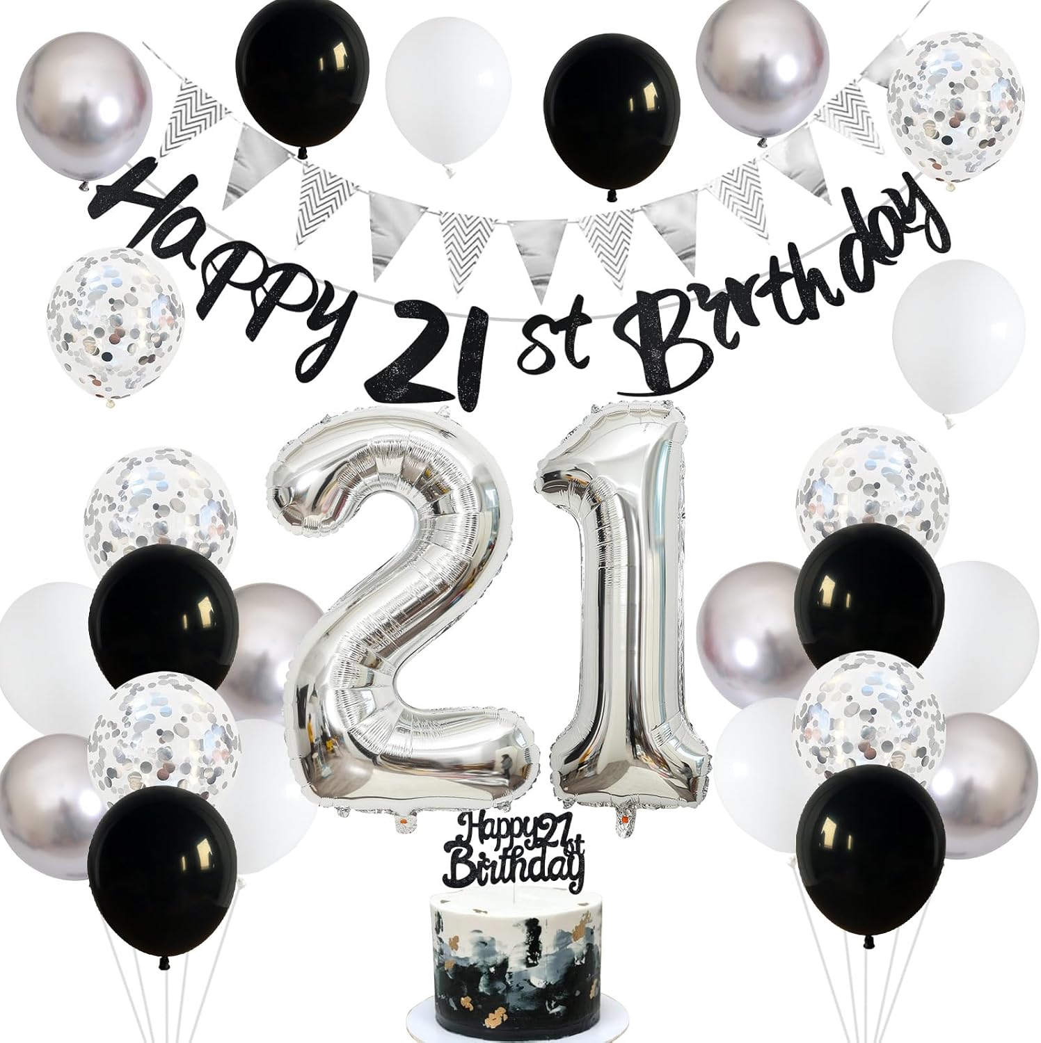 Amazon.com: 21st Birthday Decorations for Him Her, Happy 21st Birthday ...