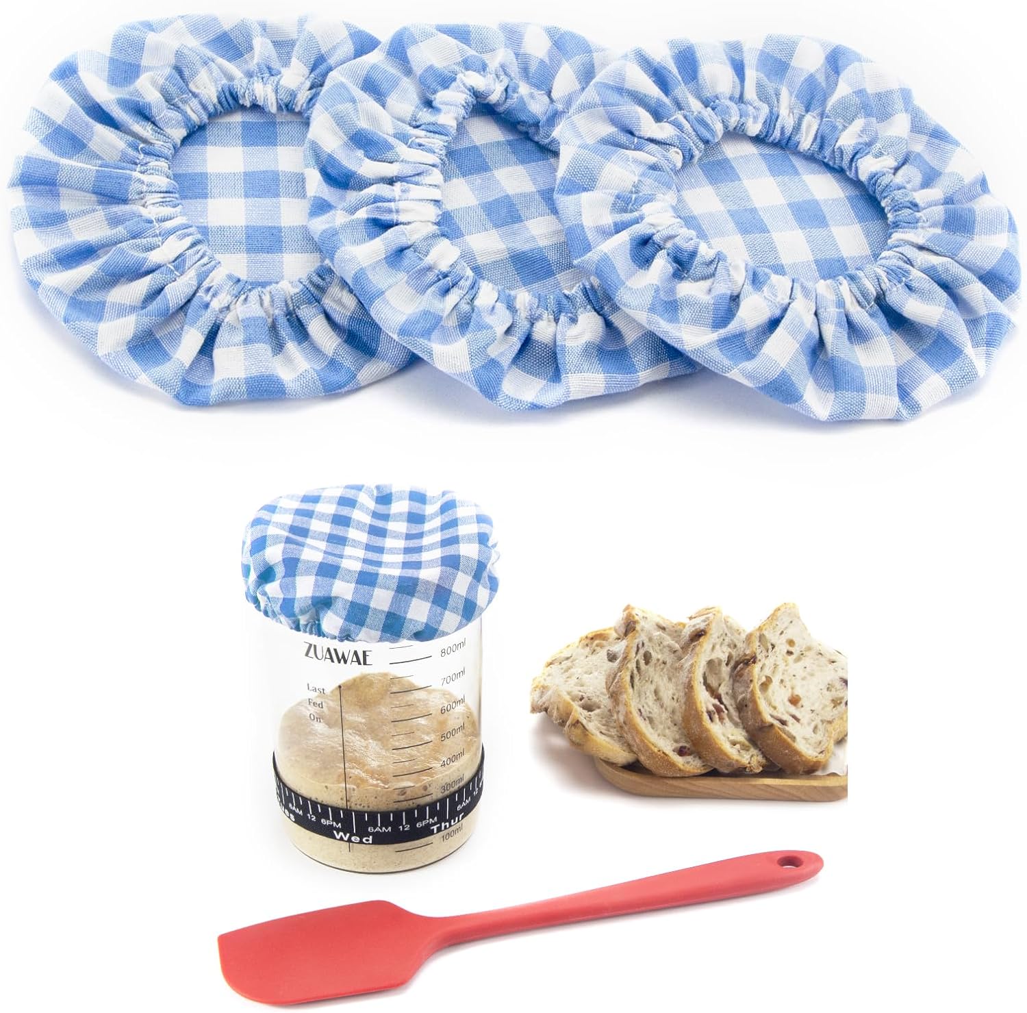 Amazon.com: Sourdough Jar Cover, Reusable Sourdough Cloth Cover, 3pc ...