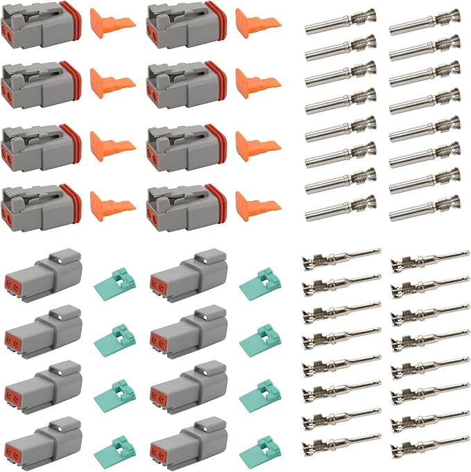 LMYSUFI Deutsch 2-Pin DT Connector Kit, 8 Set Waterproof 22-18AWG DT ...