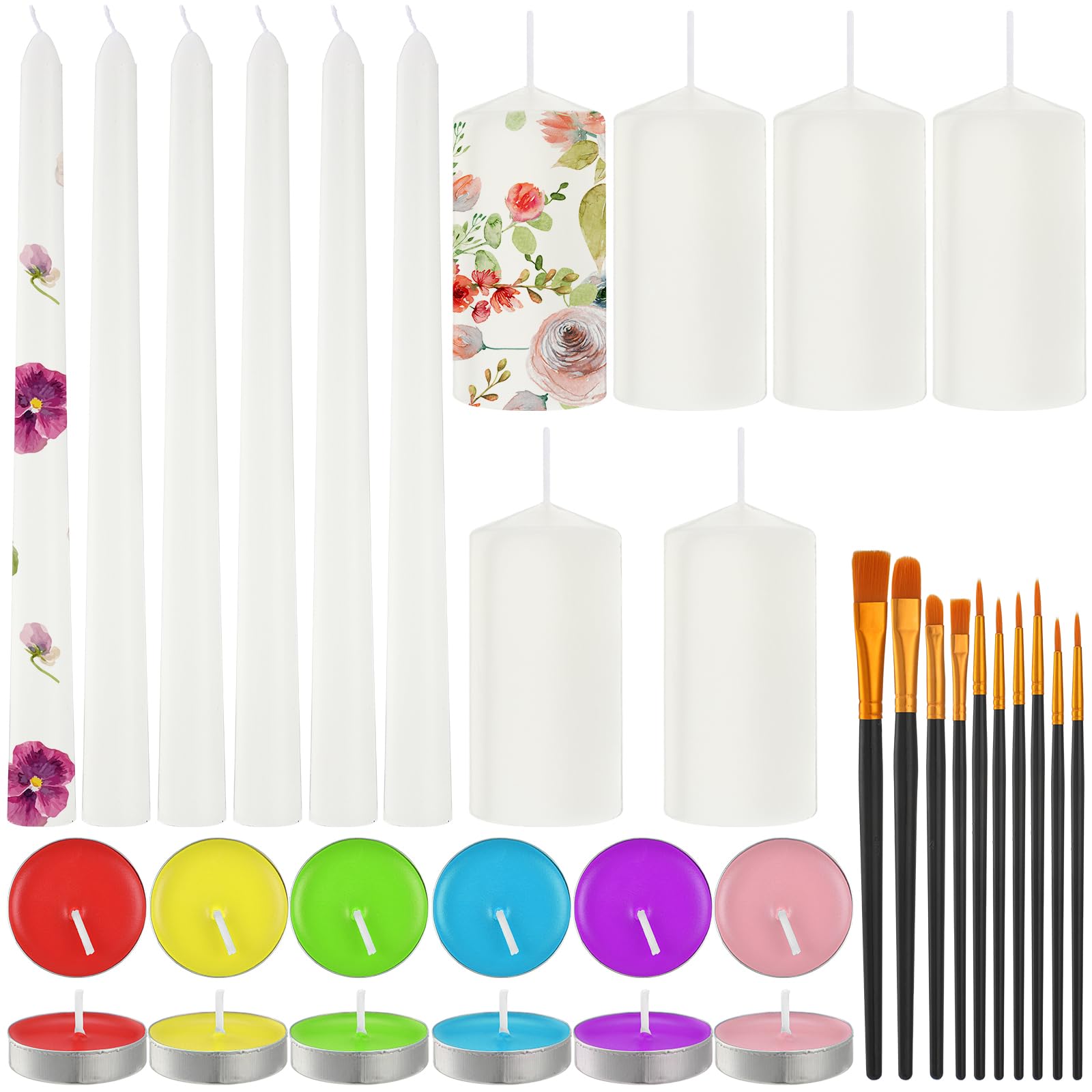 Amazon.com: Conelist 72 DIY Candle Painting Kit Candles Crafts Activity ...