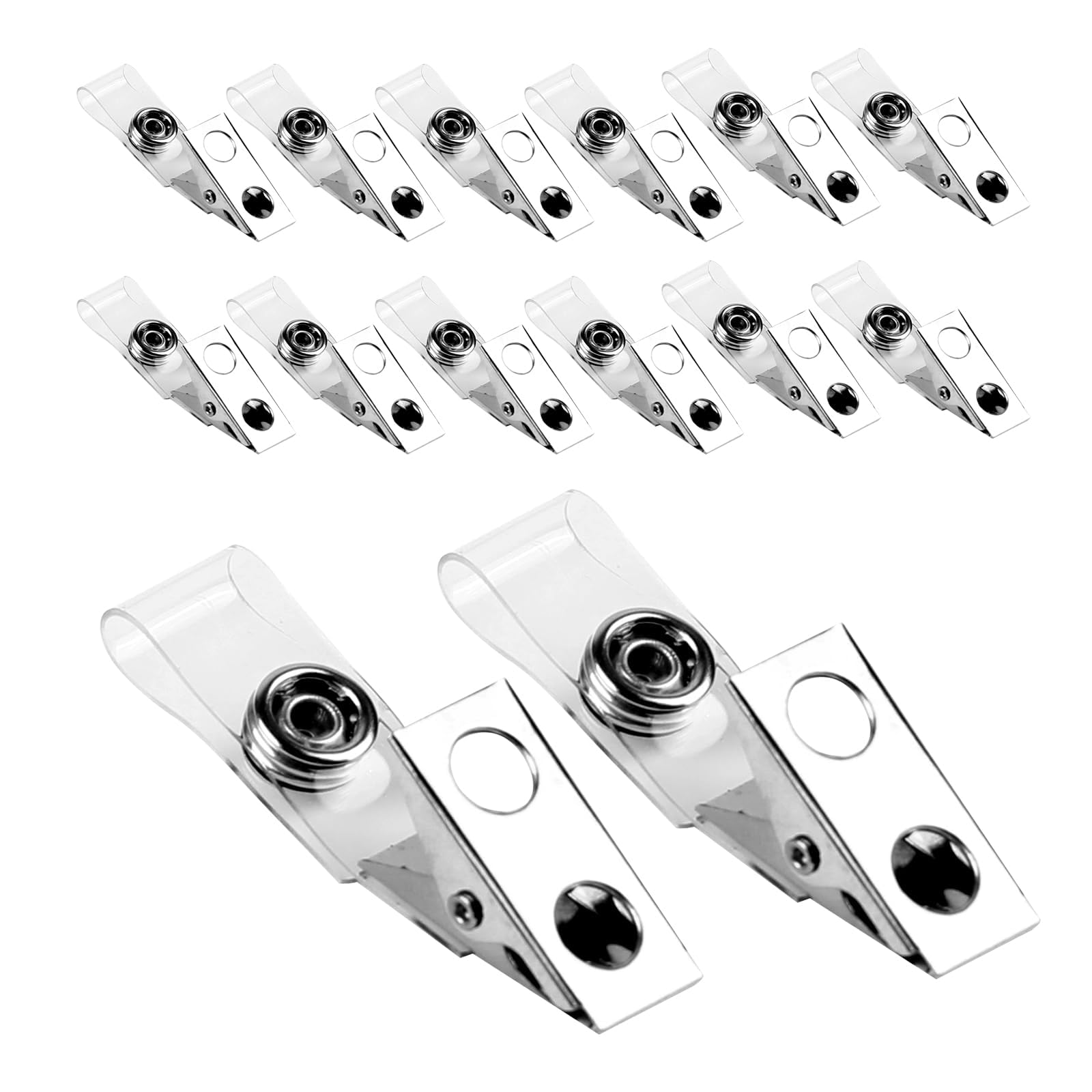 Amazon.com : zandfelo 100 Pcs Metal Badge Clips with Clear PVC Straps ...