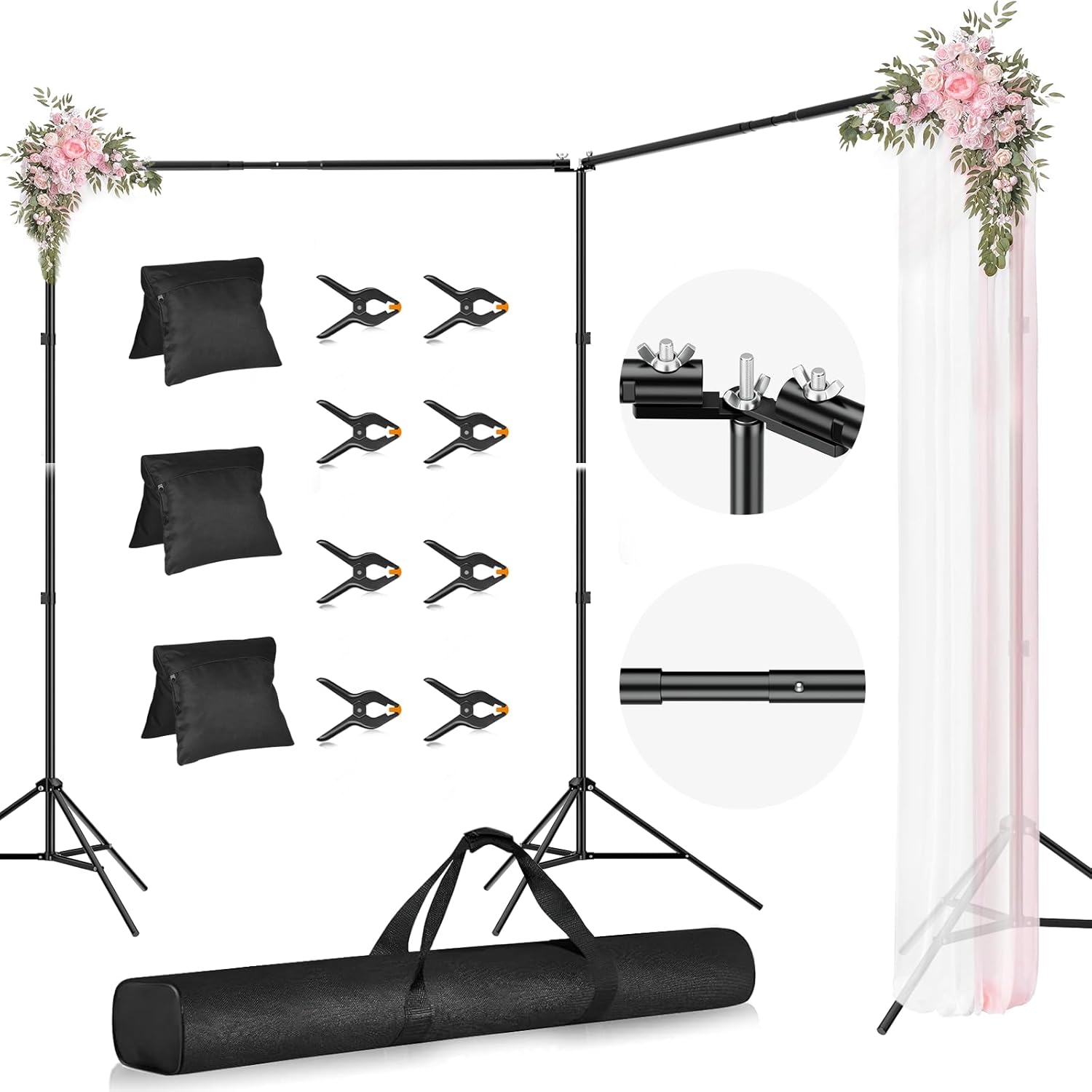 Amazon.com : GLOSHOOTING Backdrop Stand, Photo Video Studio 20x7ft ...