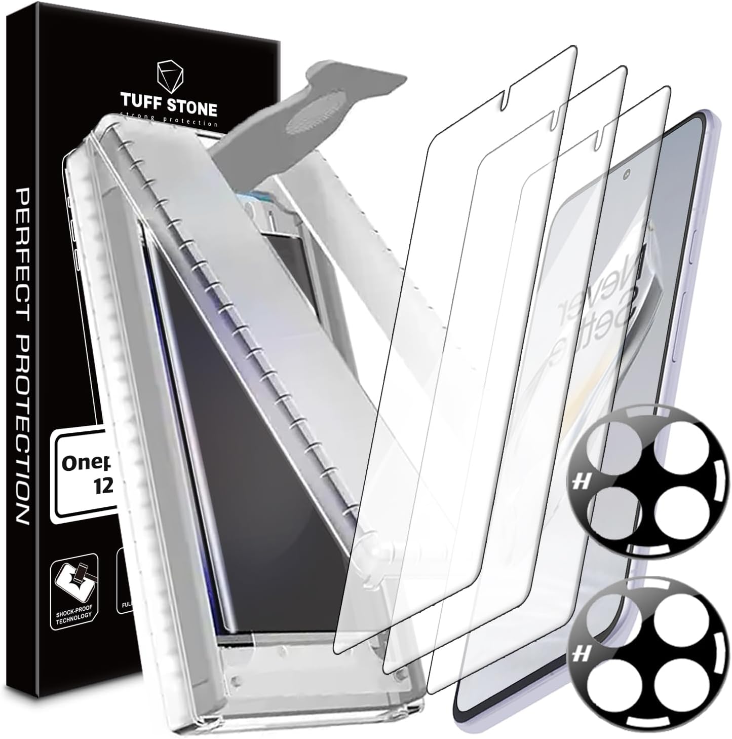 Amazon.com: TUFF STONE [with Install kit 3 Flexible Glass Film Screen ...