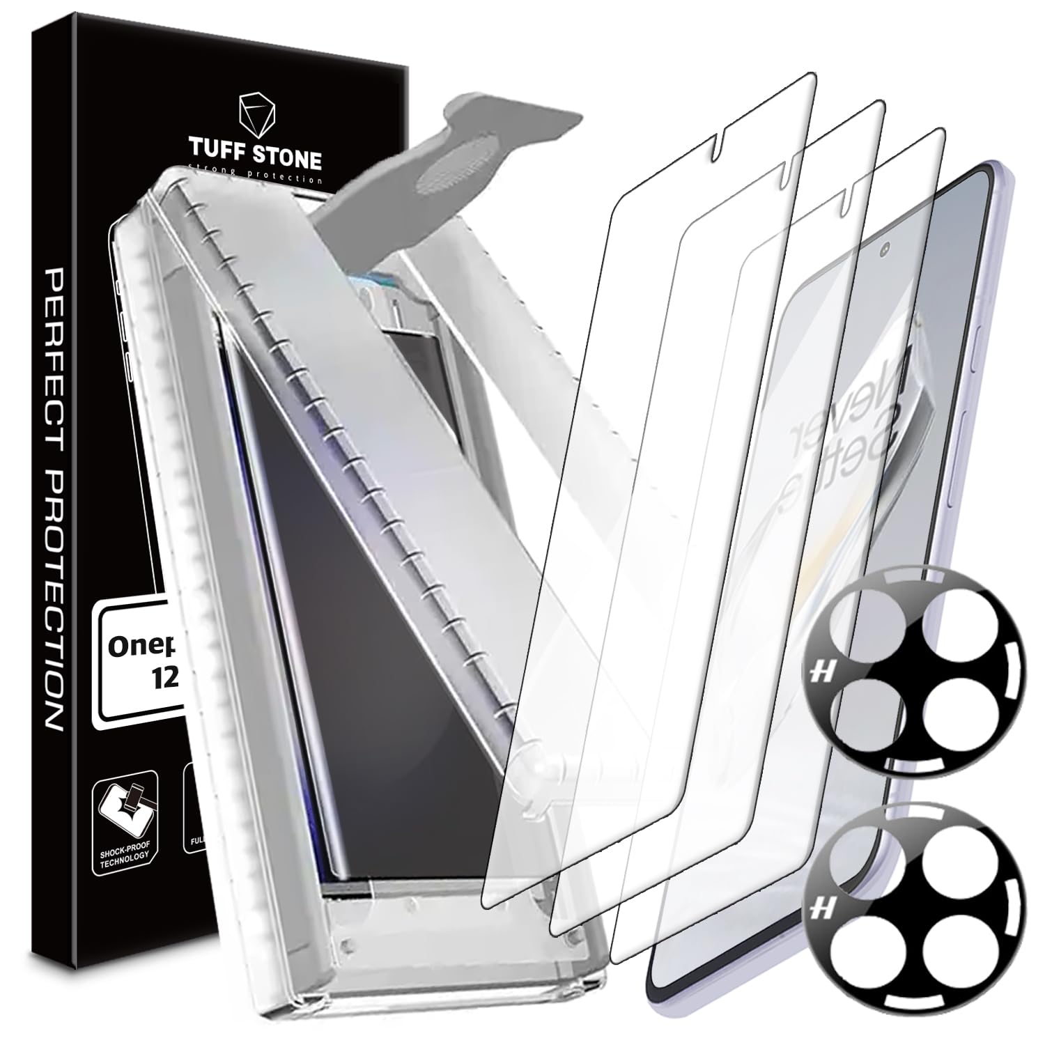 Amazon.com: TUFF STONE [with Install kit 3 Flexible Glass Film Screen ...