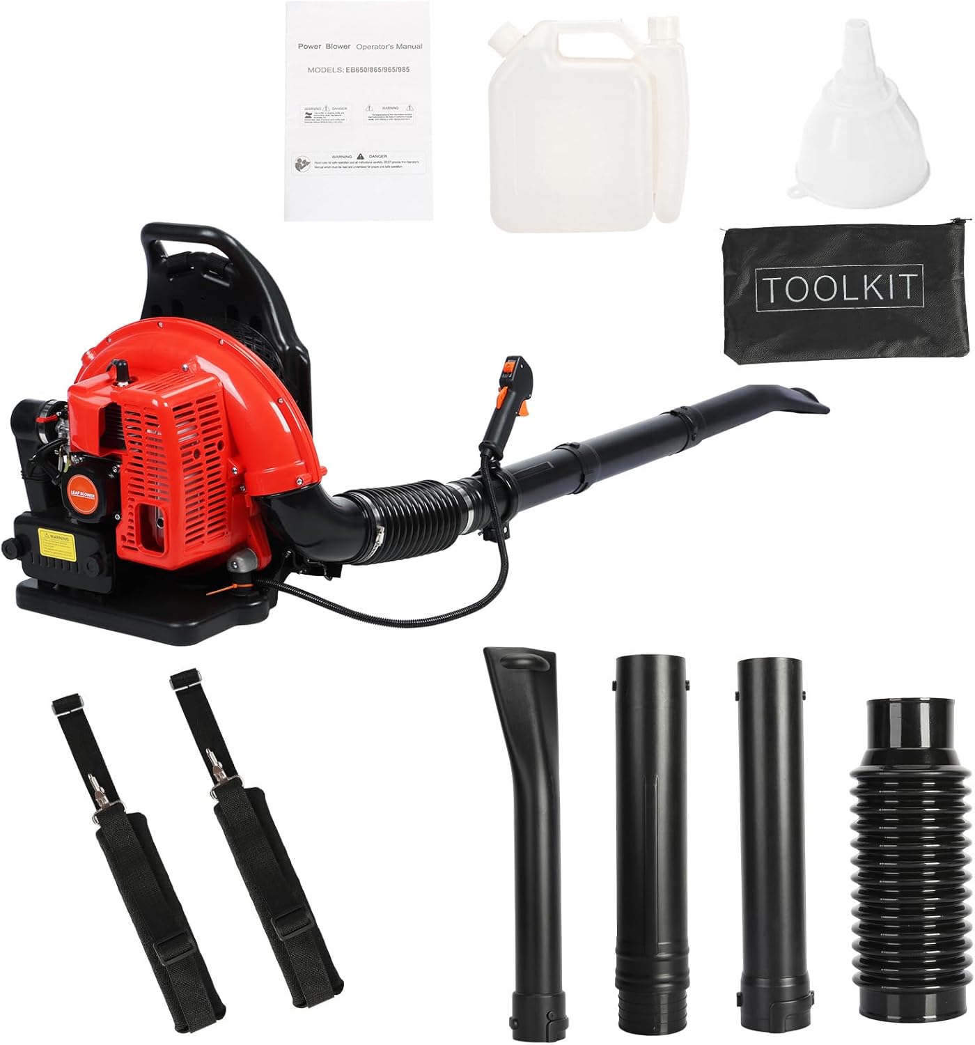Amazon.com: Gas Leaf Blower, 2-Stroke Engine 63CC 3HP Backpack Leaf ...