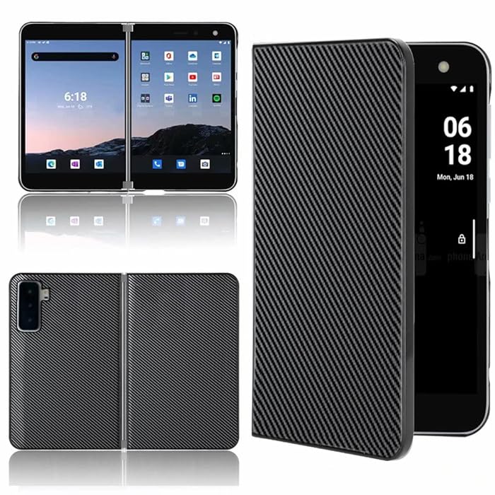 Buy PUROOM for Microsoft Surface Duo 2 Case Luxury Carbon Fiber Leather ...
