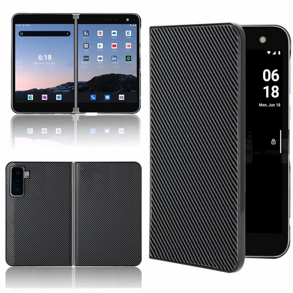 Buy PUROOM for Microsoft Surface Duo 2 Case Luxury Carbon Fiber Leather ...