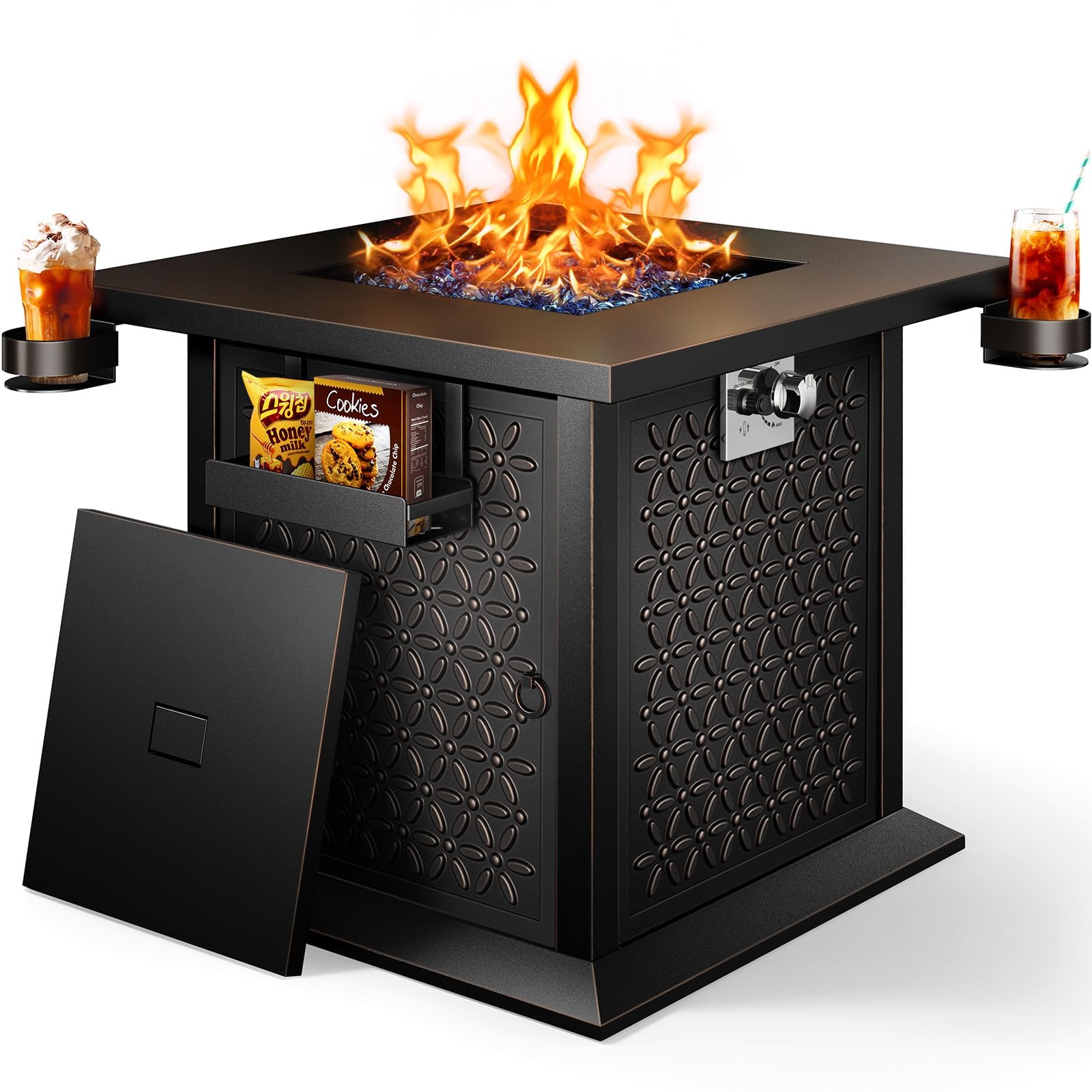 Amazon.com : Ciays 28″ Fire Pit Table, Propane Fire Pit with Cup ...