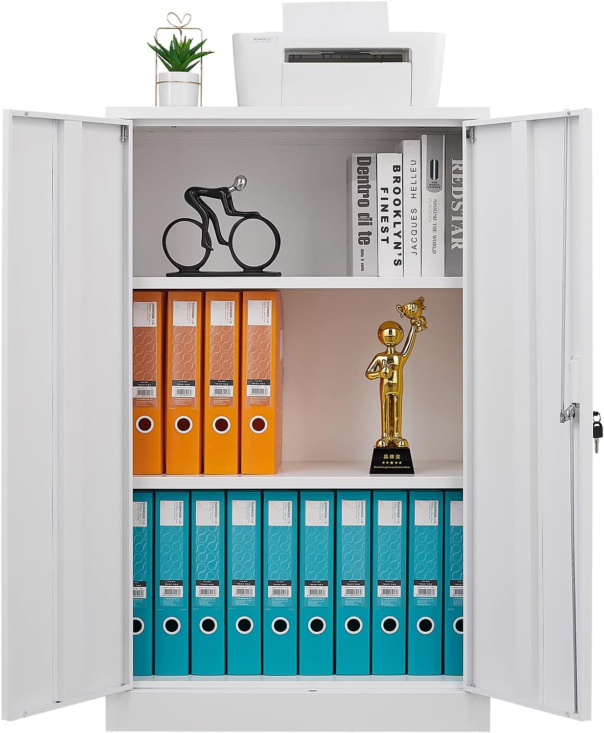 Amazon.com: Waqiv Metal Folding Storage Cabinet with Locking Doors and ...