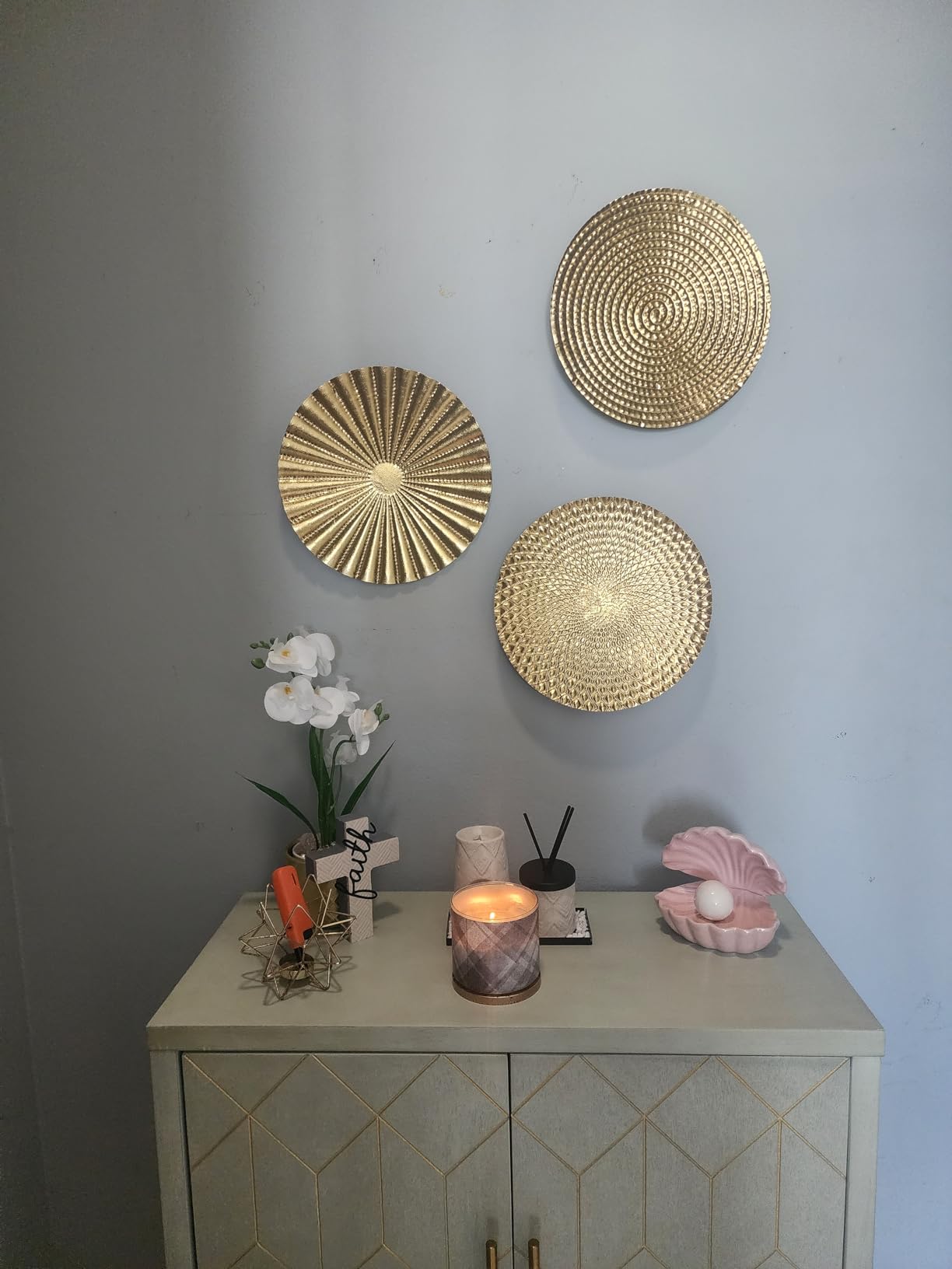 Amazon.com: Briful 12" Gold Wall Décor Pack of 3 Metal Starbursts ...