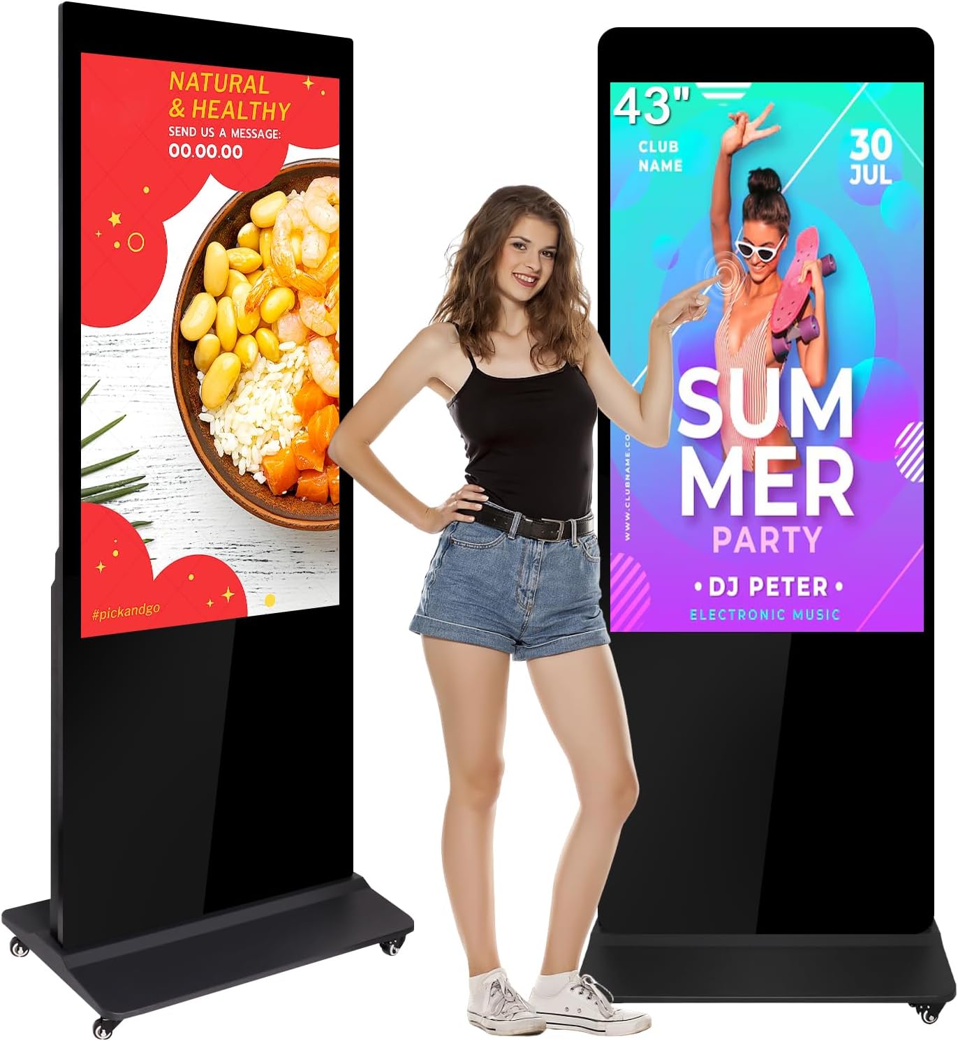 Amazon.com: ZLPOWER 43" Digital Signage Display Kiosk Touch Screen ...
